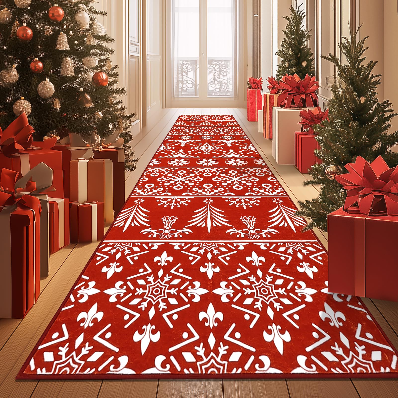 Amazon.com: Christmas Runner Rug 2x10, Washable Non-Slip Soft Long ...