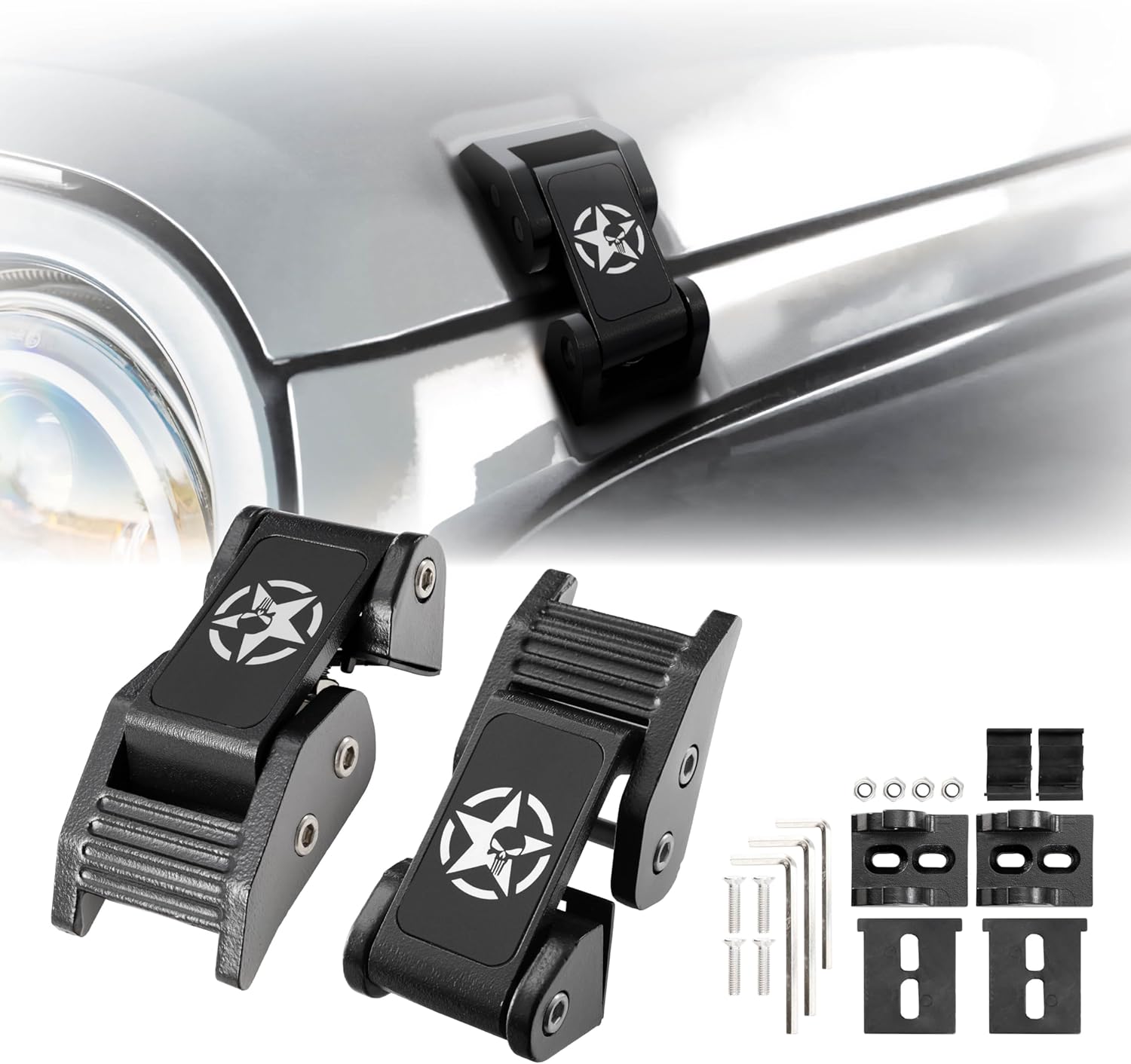 Amazon.com: USR 07-25 JK and JL HOOD LATCHES Metal Constructed Lock ...