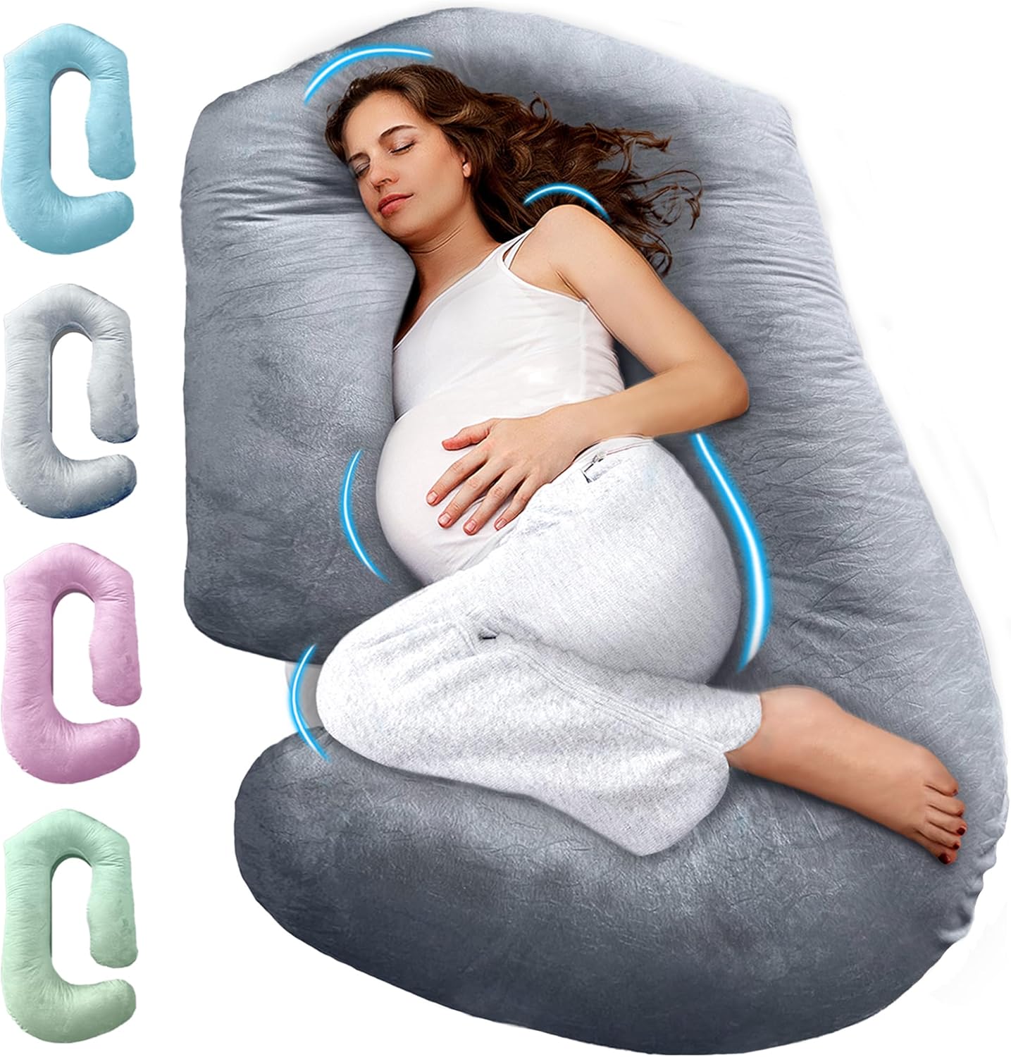 Amazon.com: PILLANI Pregnancy Pillows for Sleeping - V C U Shaped Full Body Pillow with ...