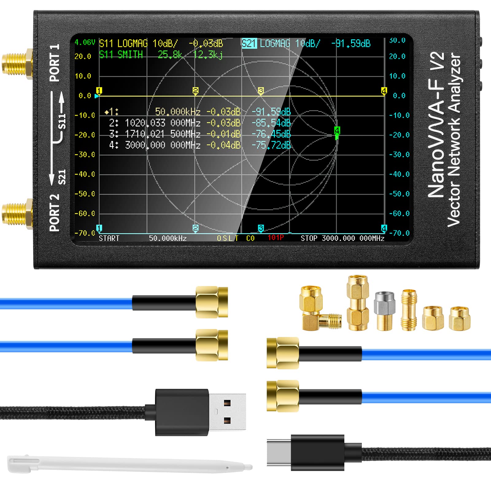 Snapklik.com : AURSINC NanoVNA-F V2 Vector Network Analyzer 50KHz-3GHz ...