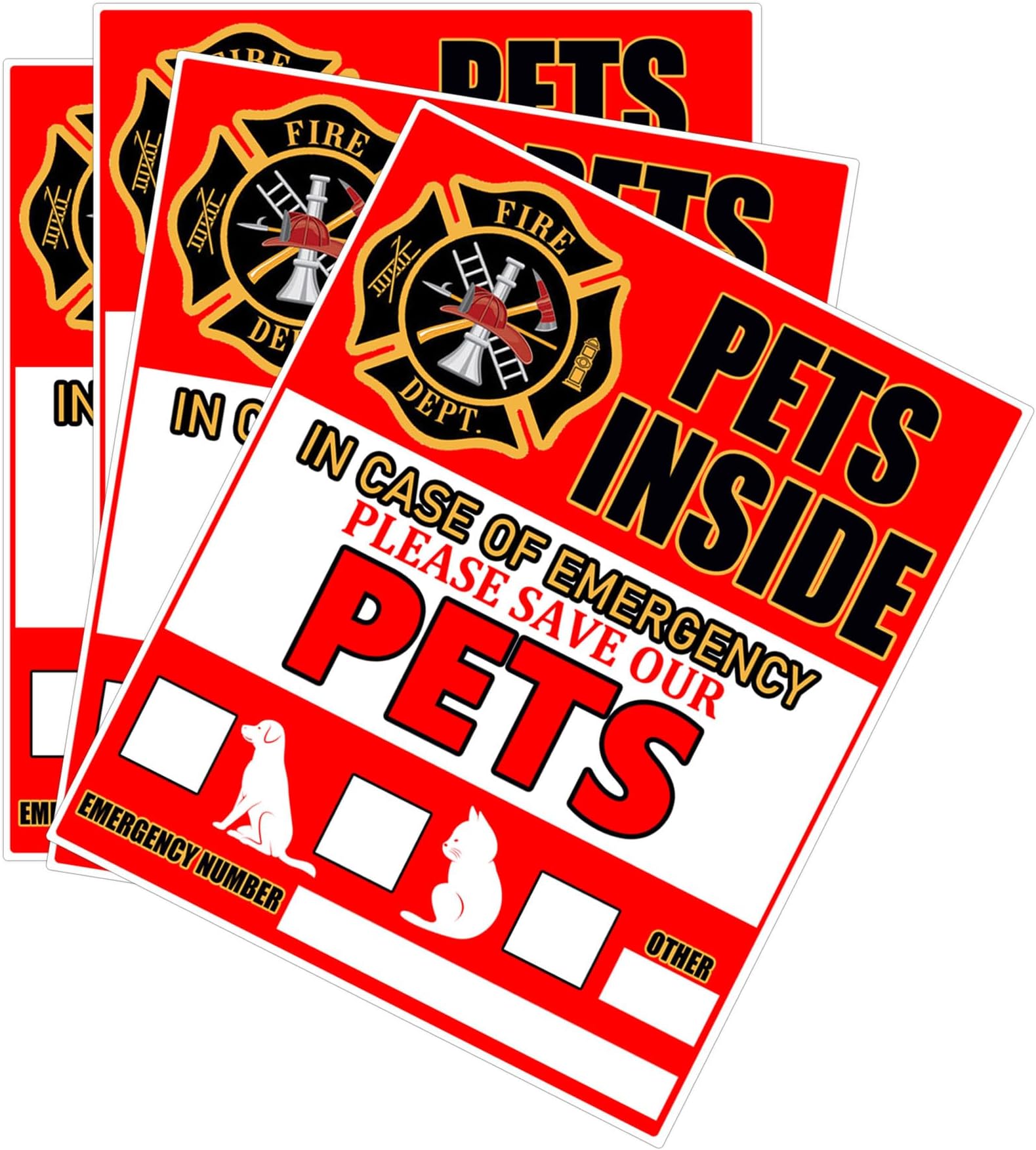 Amazon.com: 4 * 5inch Pet Alert Rescue Our Pets Window Sticker Pets ...