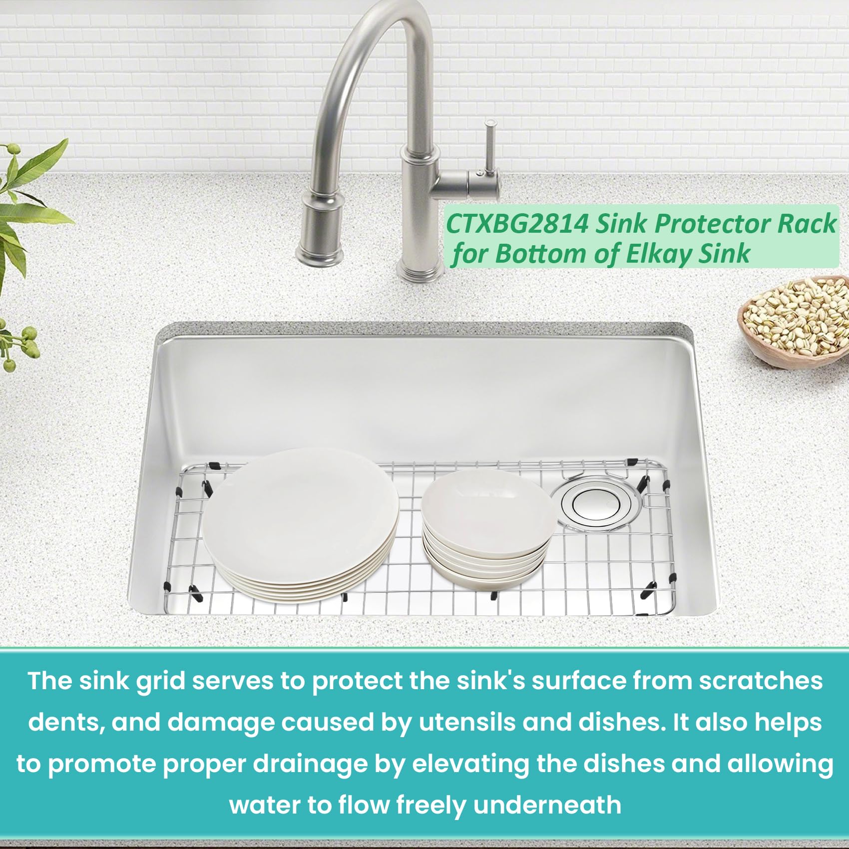 CTXBG2814 304 Stainless Steel Bottom Grid - Sink Protector Rack for ...