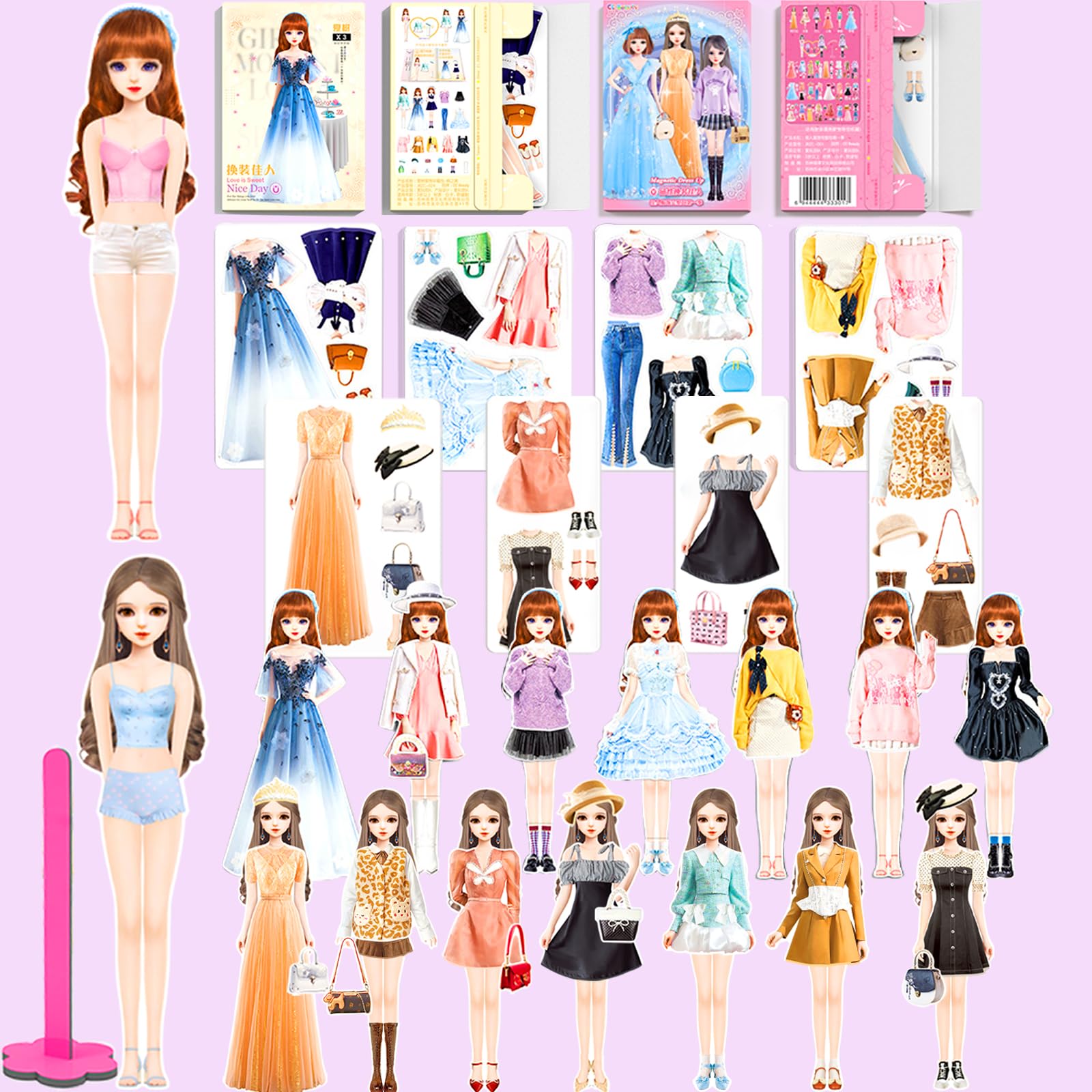Amazon.com: Magnetic Dress Up Dolls,Magnetic Doll Dress Up Kits ...