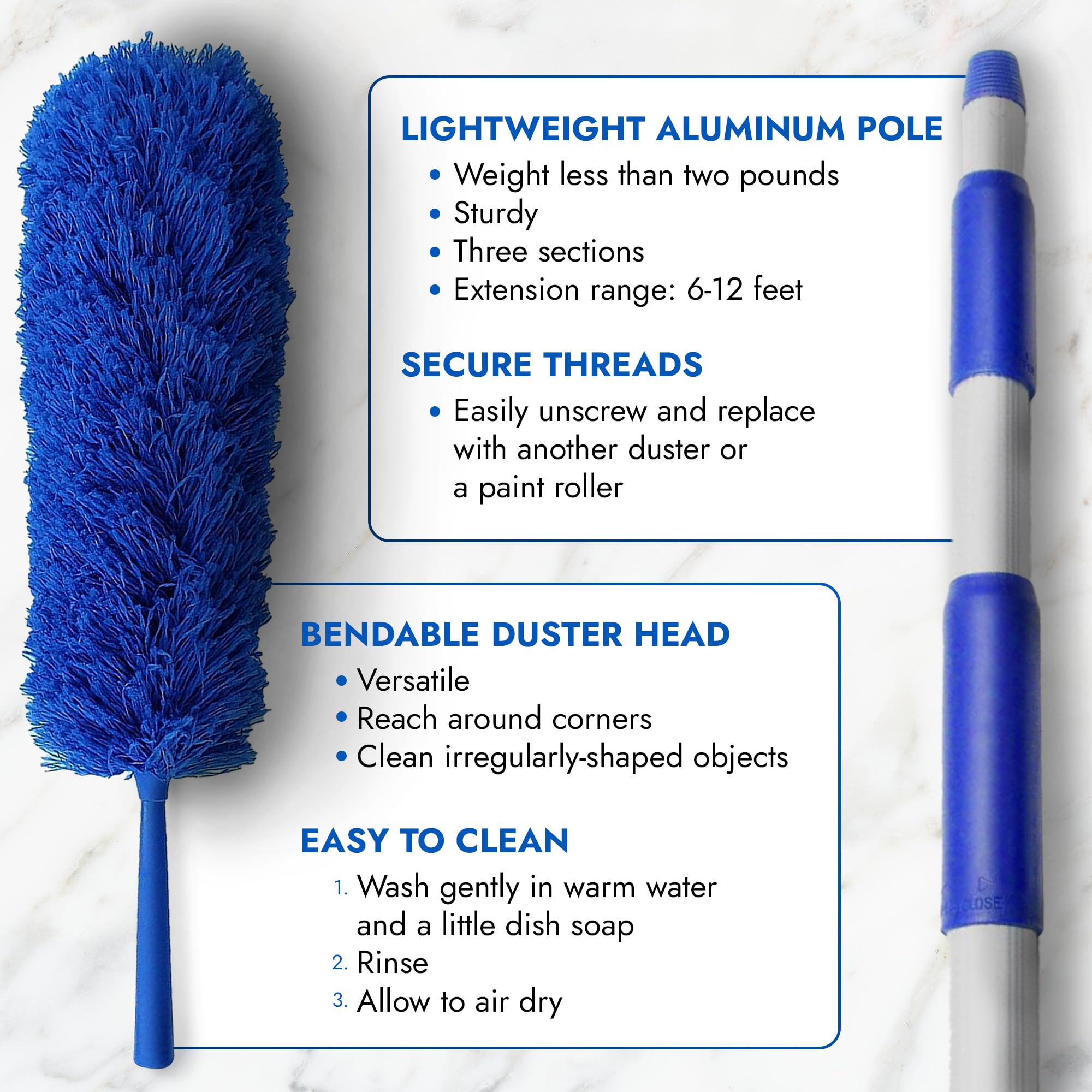 New U.S. Duster Company Triple Action High Reach Dusting Kit | Webster ...