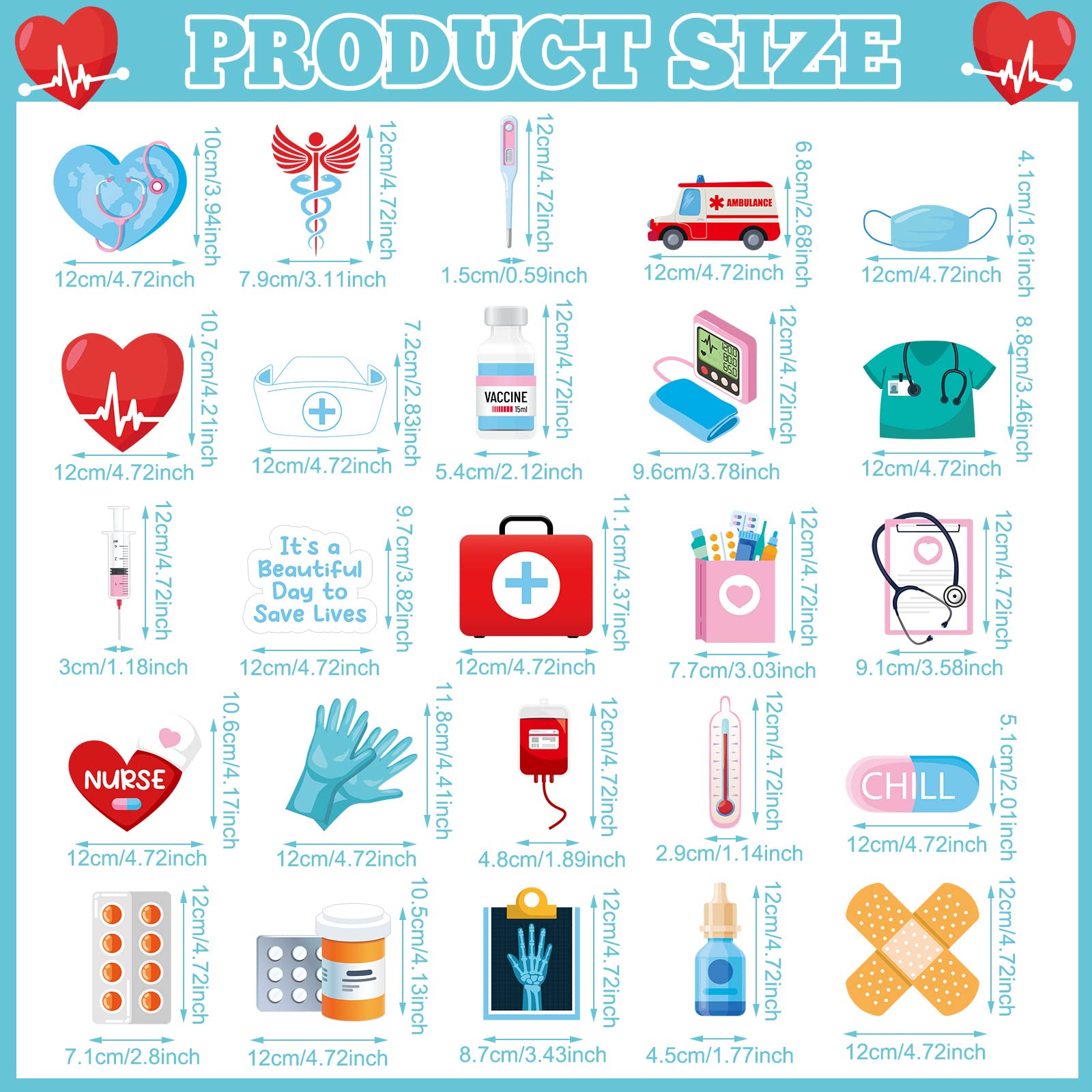 Snapklik.com : 25 Pcs Nurse Refrigerator Door Decorations Magnets Funny ...