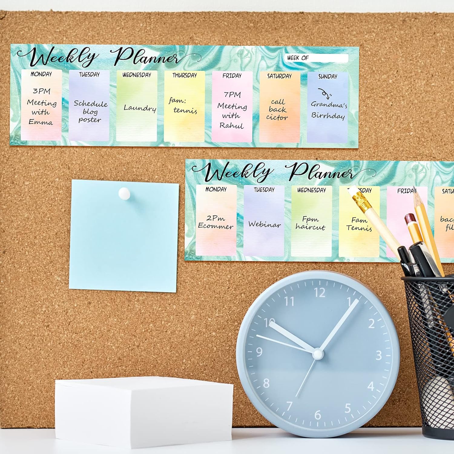 Buy 240 Sheets Weekly Planner Sticky Notepad Horizontal Weekly Planner ...