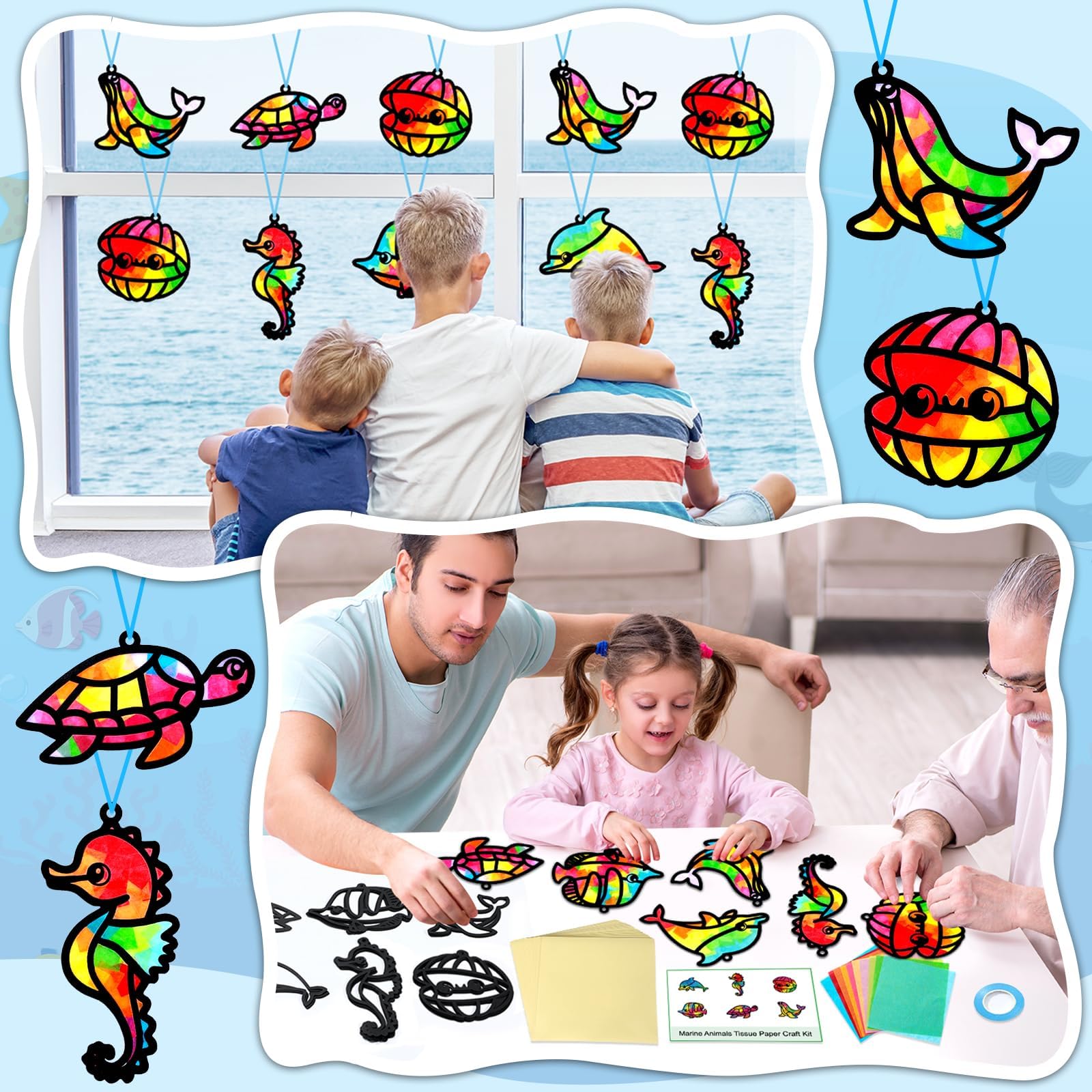 Tissue Paper For Crafts 24 Sets Ocean Animals Crafts Kit - DIY Sea Life ...