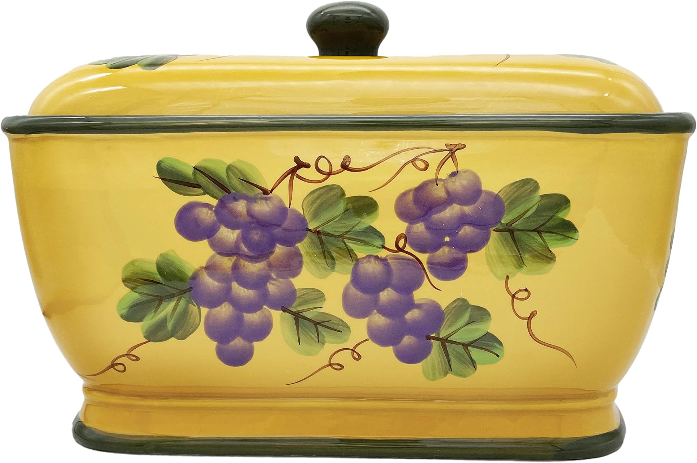 Amazon.com: ACK Decor Grape Desing Tuscany Wine Hand Painted Ceramic ...