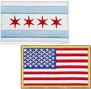 Amazon.com: BWXBWX USA Chicago Flags Patch American Chicago City Flag ...