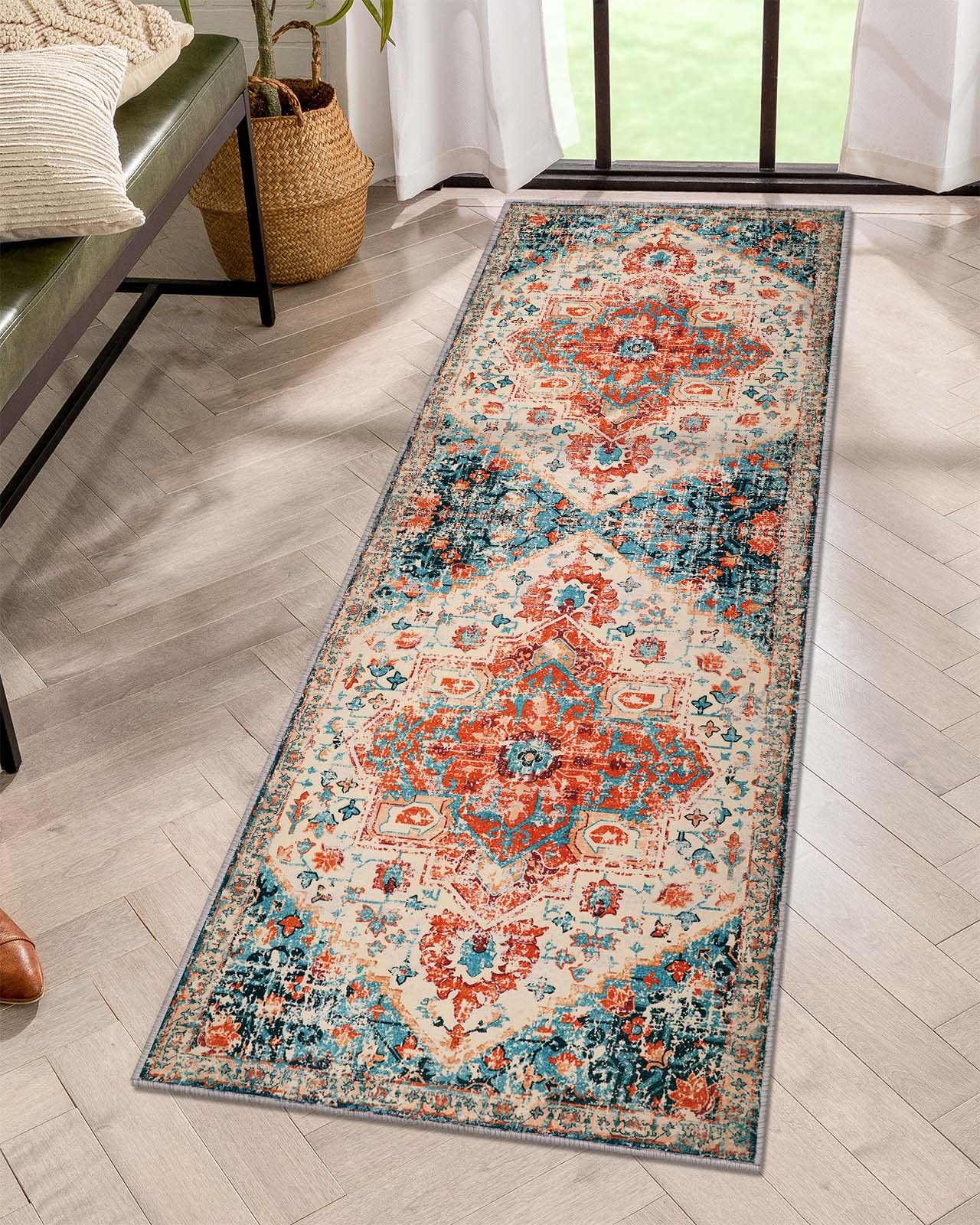 Lahome Boho Washable Runner Rug, Carpet Runners for Hallway 6ft Non ...