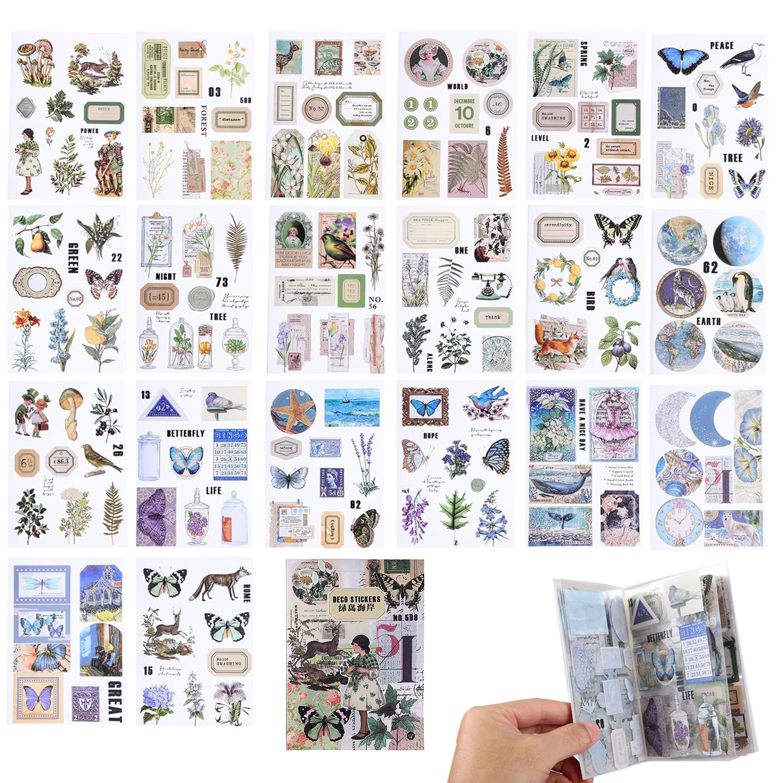 Tomtary 157 Pcs Transparent Scrapbook Supplies Paper Scrapbooking ...