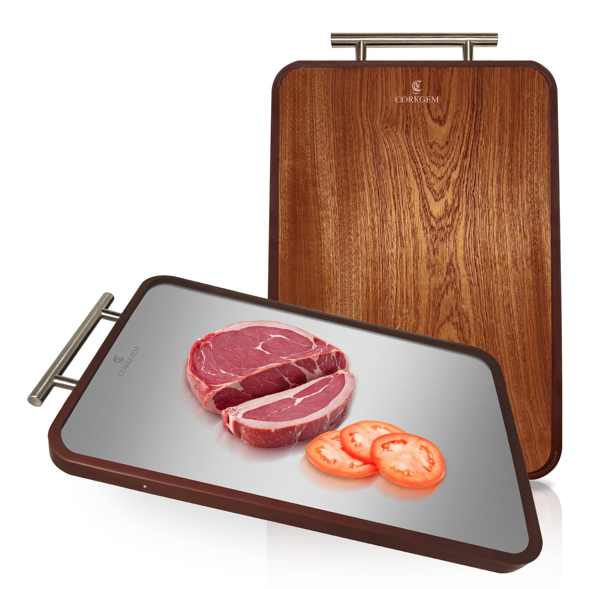 Amazon.com: CORKGEM Double-Sided Cutting Board – Stainless Steel ...
