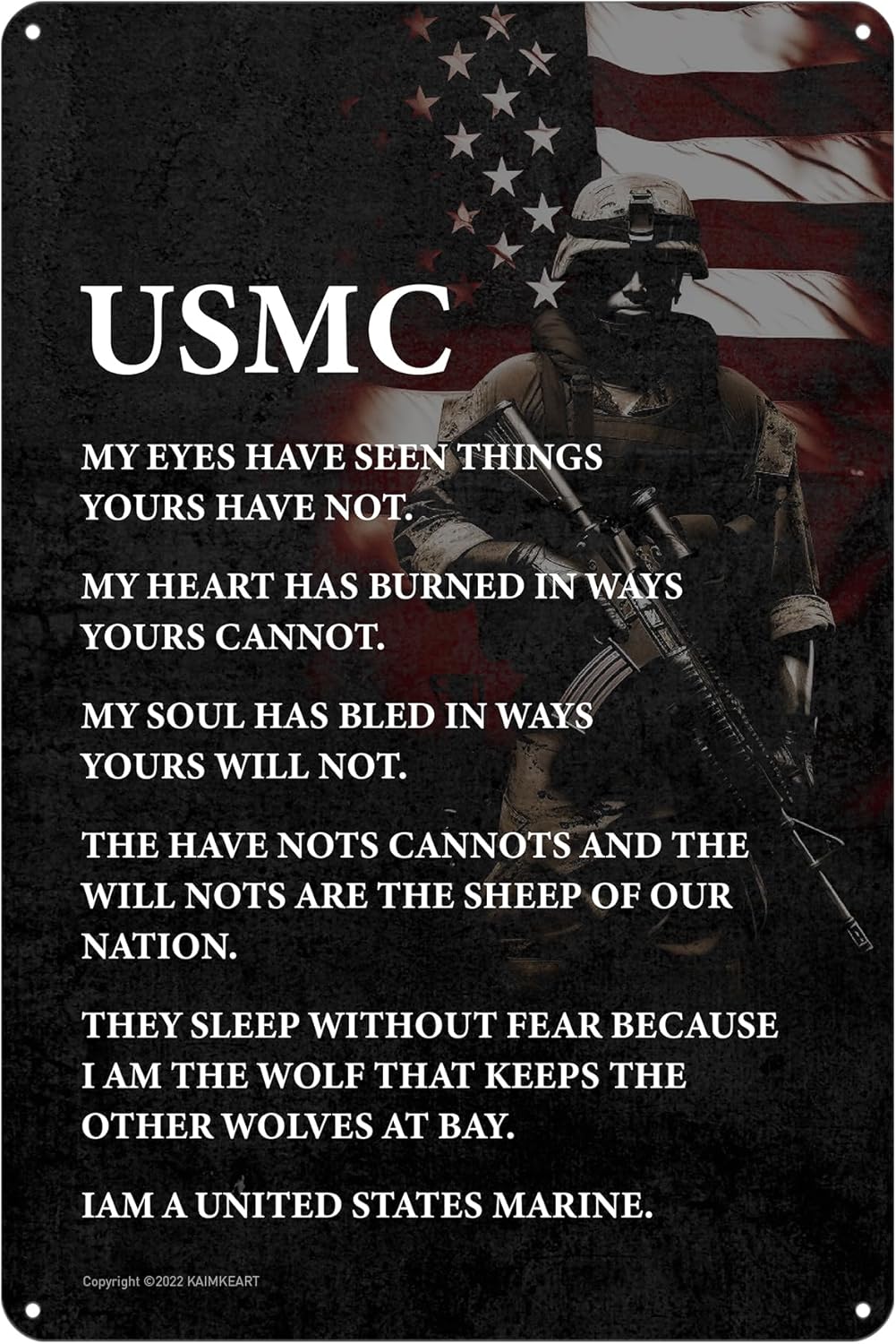 Amazon.com: KAIMKEART USMC Wall Art Decor - Metal Sign with Marine ...