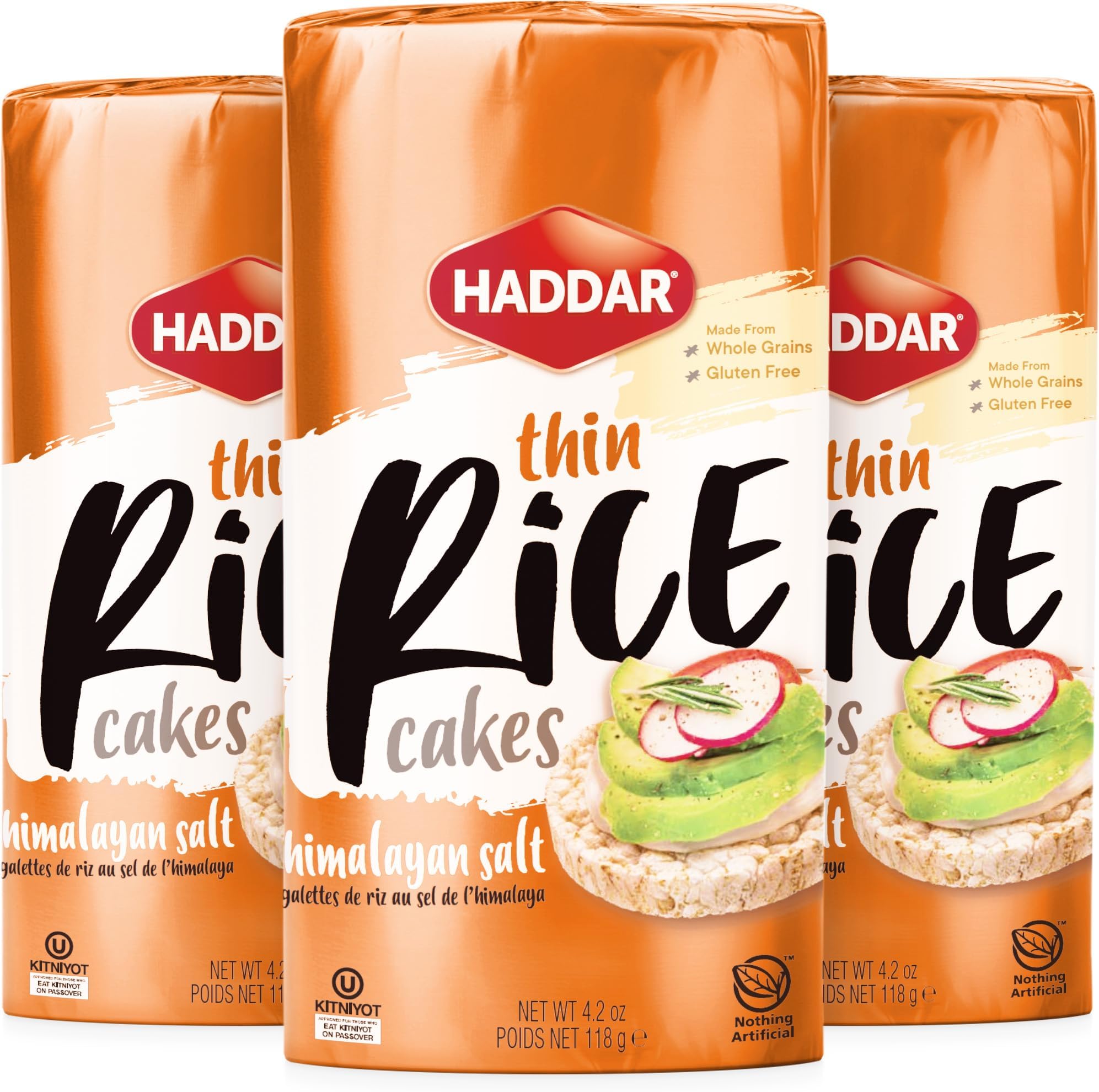 Amazon.com: Haddar Wholegrain Thin Rice Cakes with Himalayan Sea Salt ...
