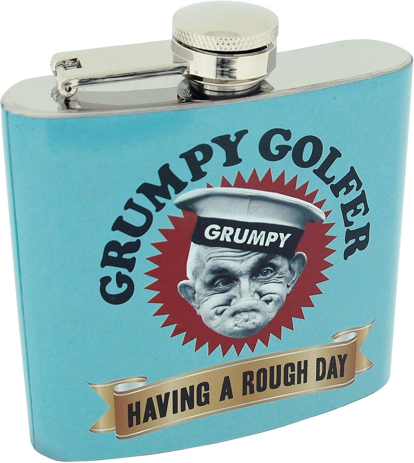 Grumpy Old Gits Stainless Steel Golfer - Having A Rough Day - 5oz Hip ...