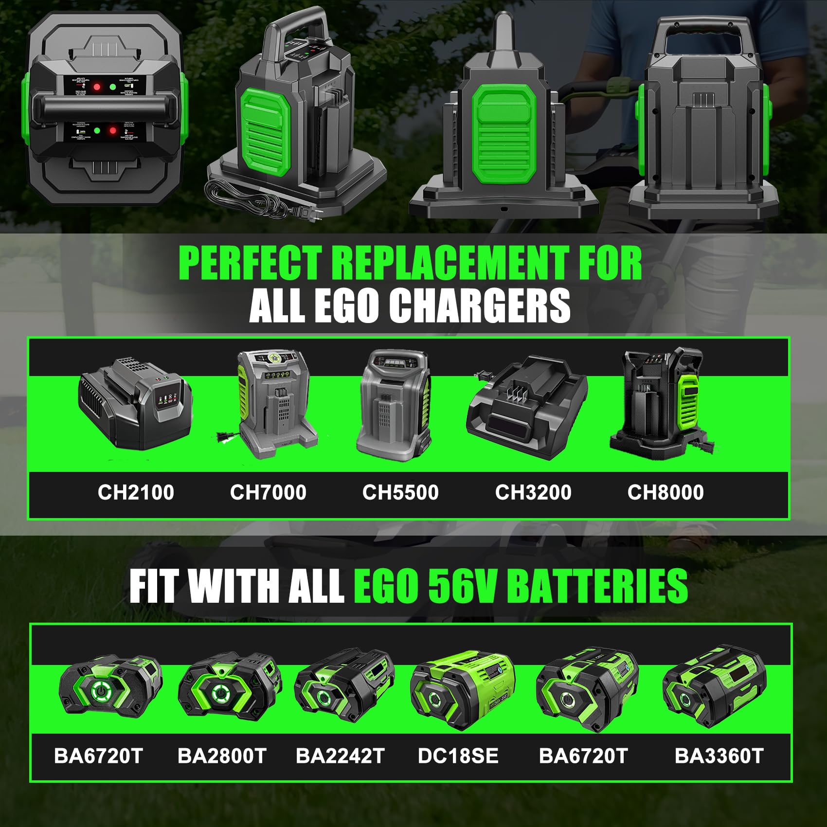 Ego Tools Dual Port EGO 56V Battery Charger Station | Replacement For ...