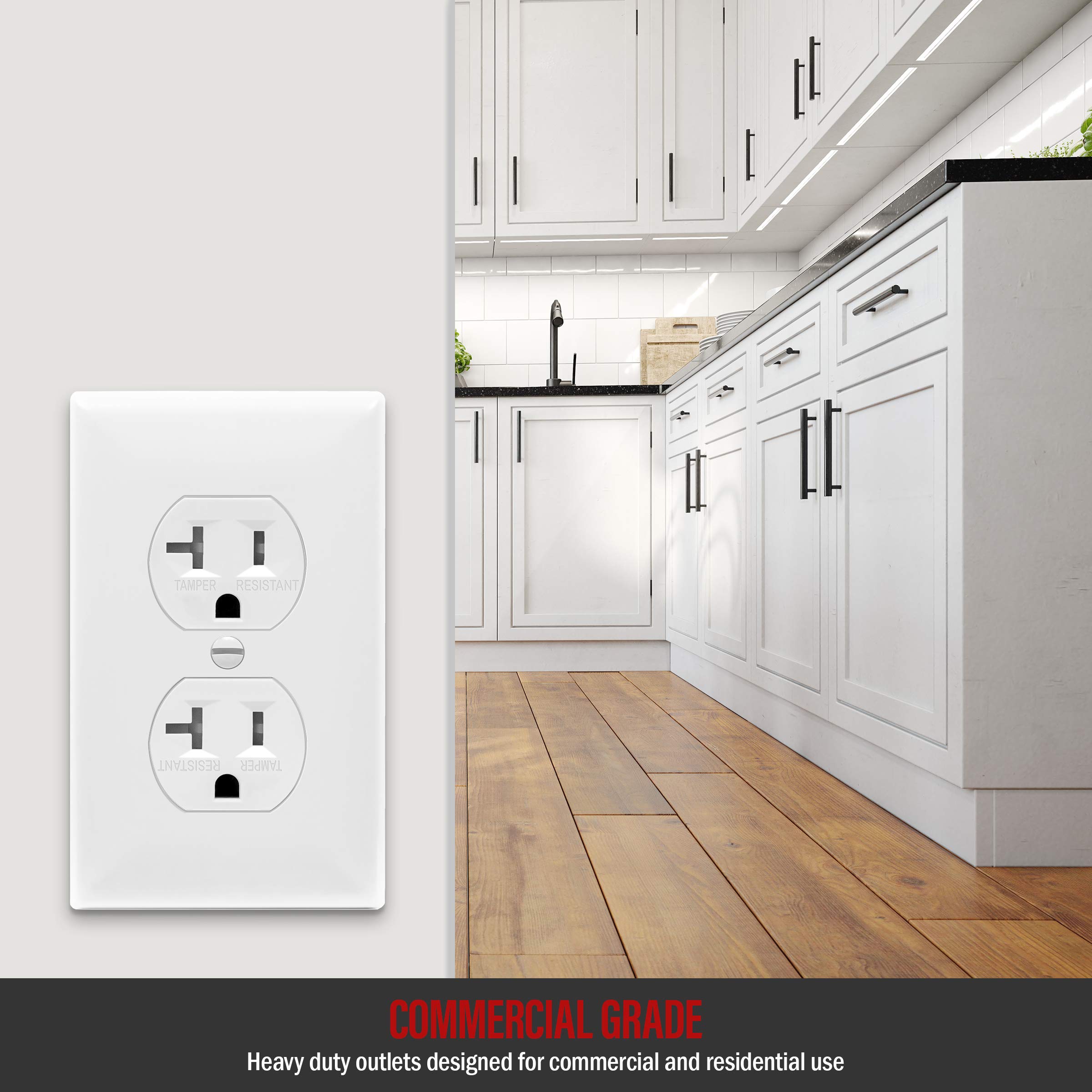 Snapklik.com : White Duplex Receptacle, Tamper-Resistant, Commercial ...