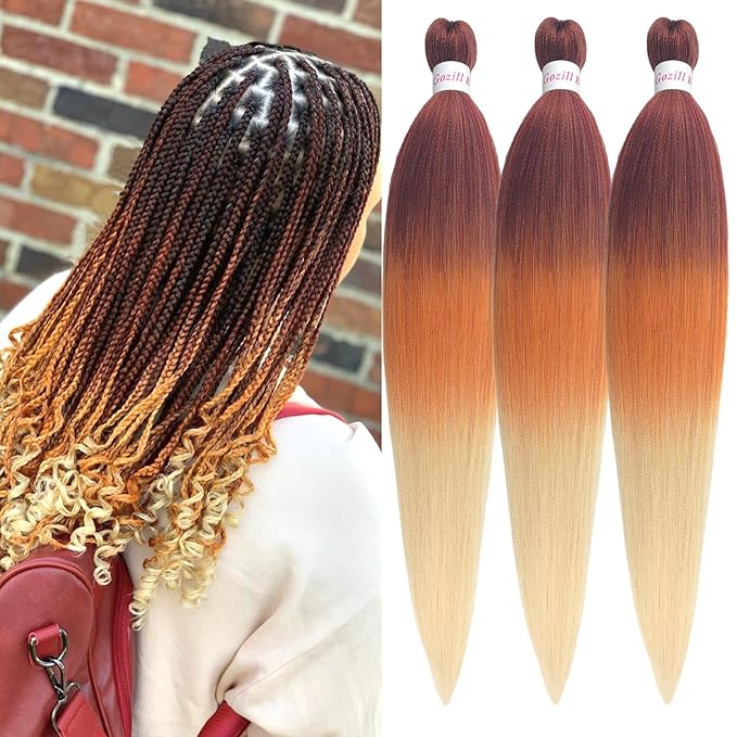 Amazon.com : Ombre Braiding Hair Pre stretched Copper Ginger Orange ...