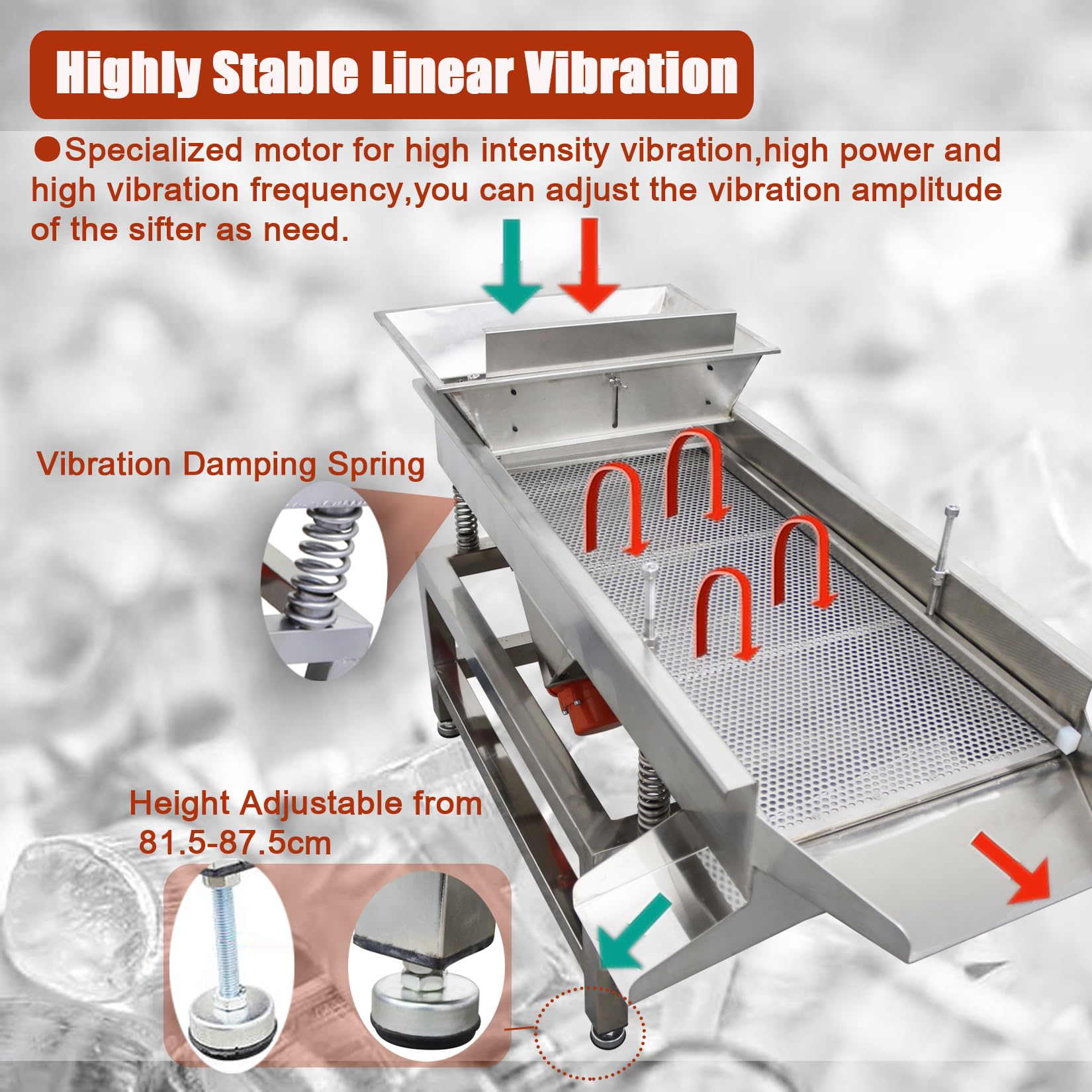 Compost Machine 39.3" Electric Vibrating Sieve Screen Shaker Stainless ...