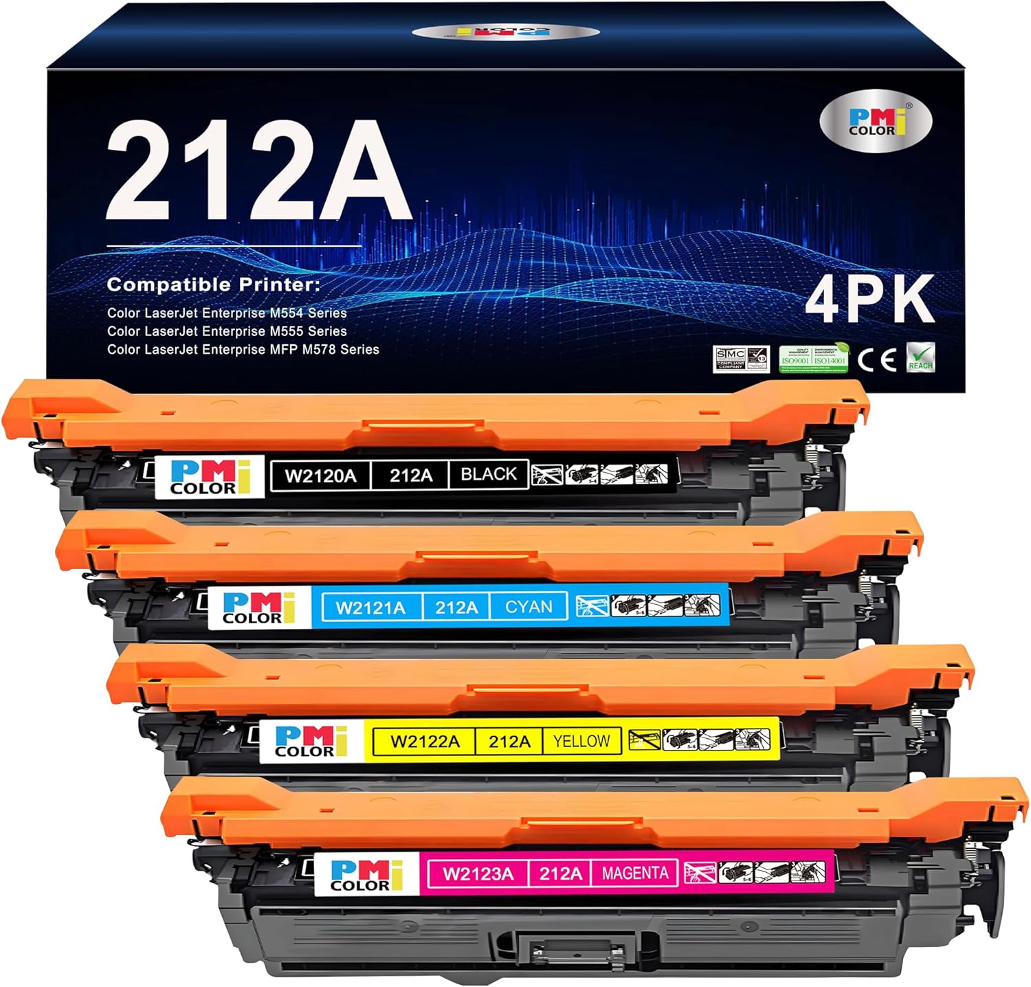 Amazon.co.jp: PM Colori 212A トナーカートリッジ 4個パック (チップ付き) HP 212Aトナー HP ...