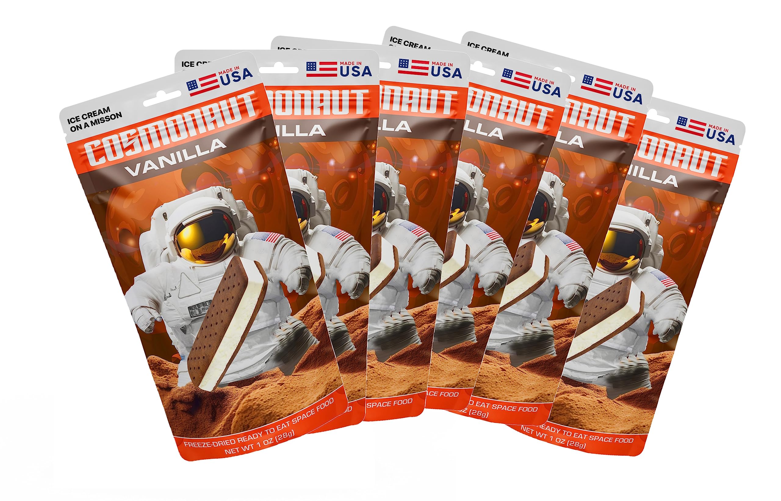 Nasa Freeze Dried Ice Cream 3 Packs Cosmonautic Foods Freeze Dried Ice
