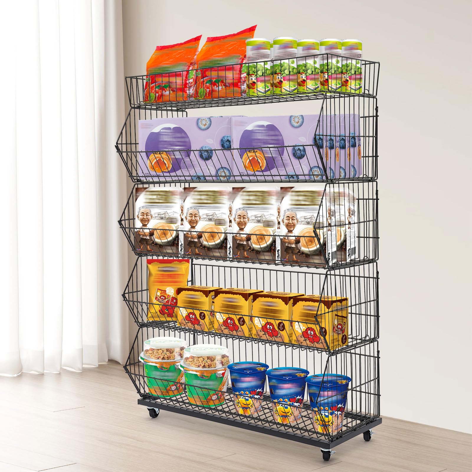Wheels Store Display Racks Grocery High Quality Grocery Baskets