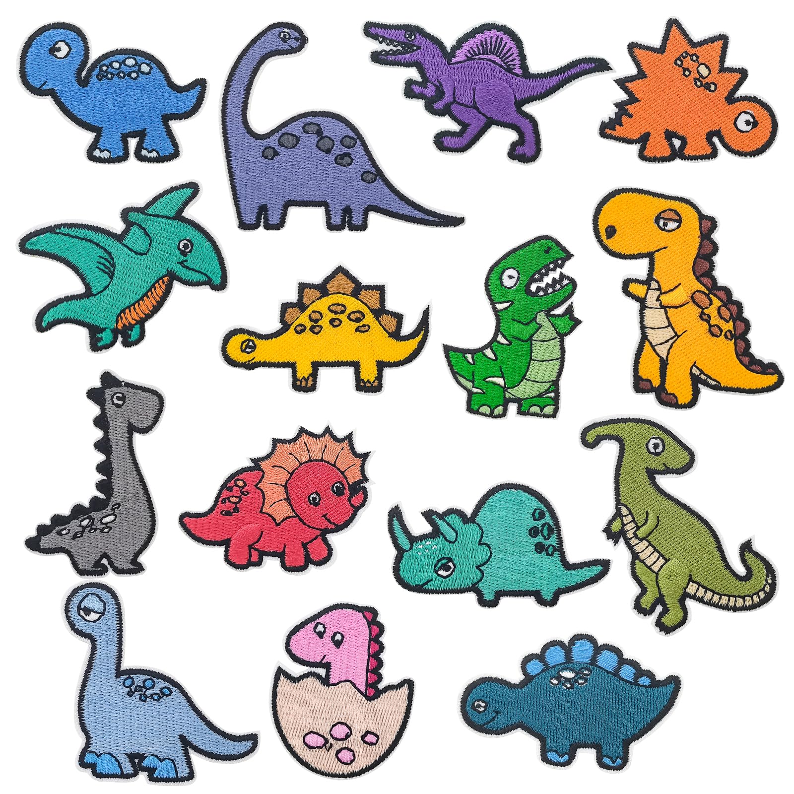 Amazon.com: 15 PCS Dinosaur Iron on Patch, Dinosaur Embroidery Patches, Iron on Patches Set ...