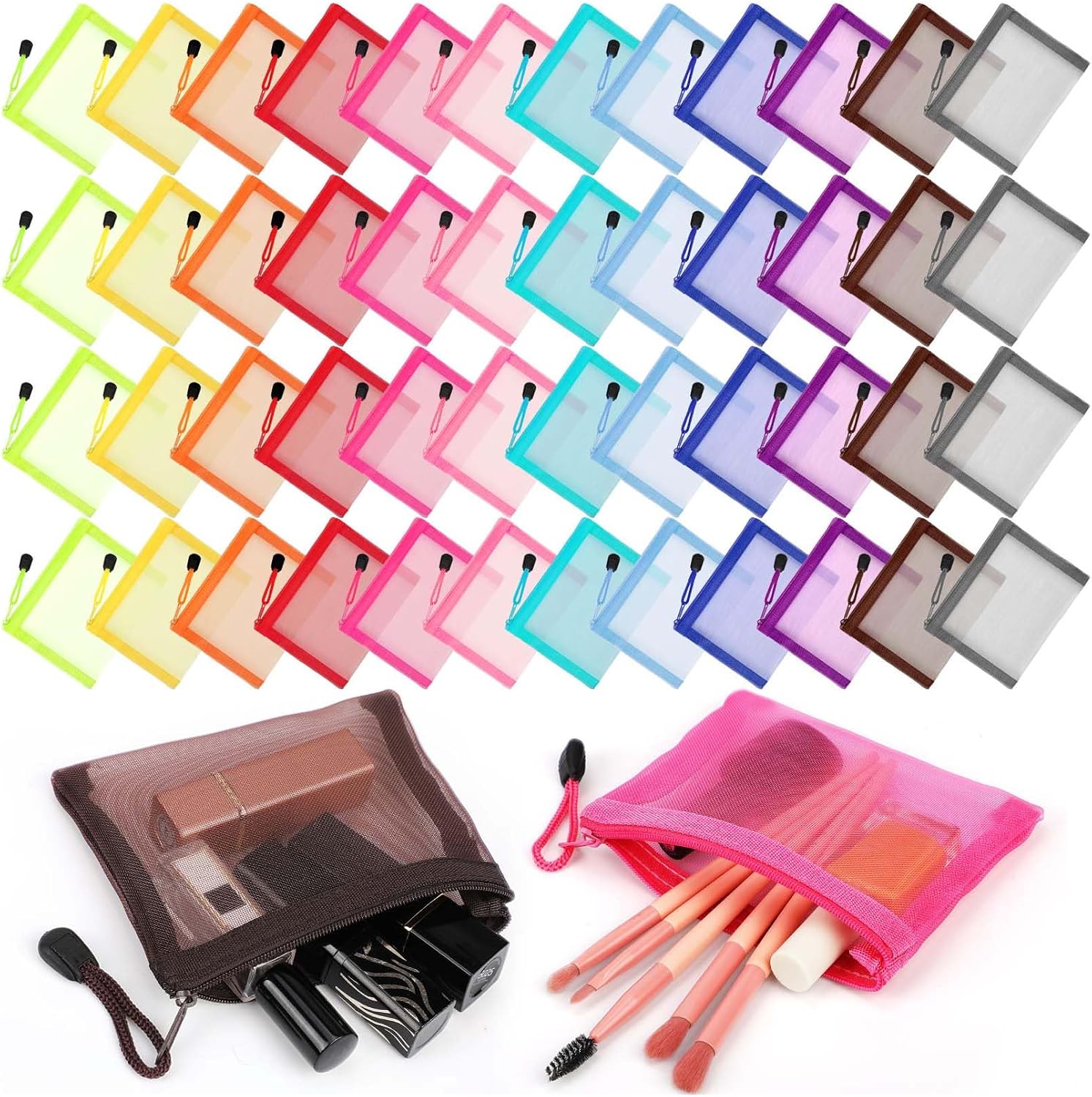 Sieral 48 Pcs Small Zipper Pouch Mini Zipper Mesh Bags 5 x 4 Inch Small ...