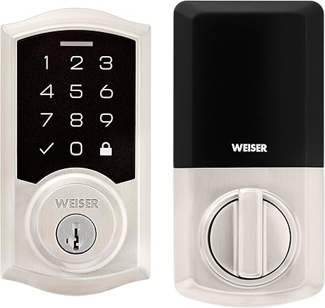 Weiser SmartCode Touchpad Satin Nickel Electronic Door Lock, 10 Digit ...