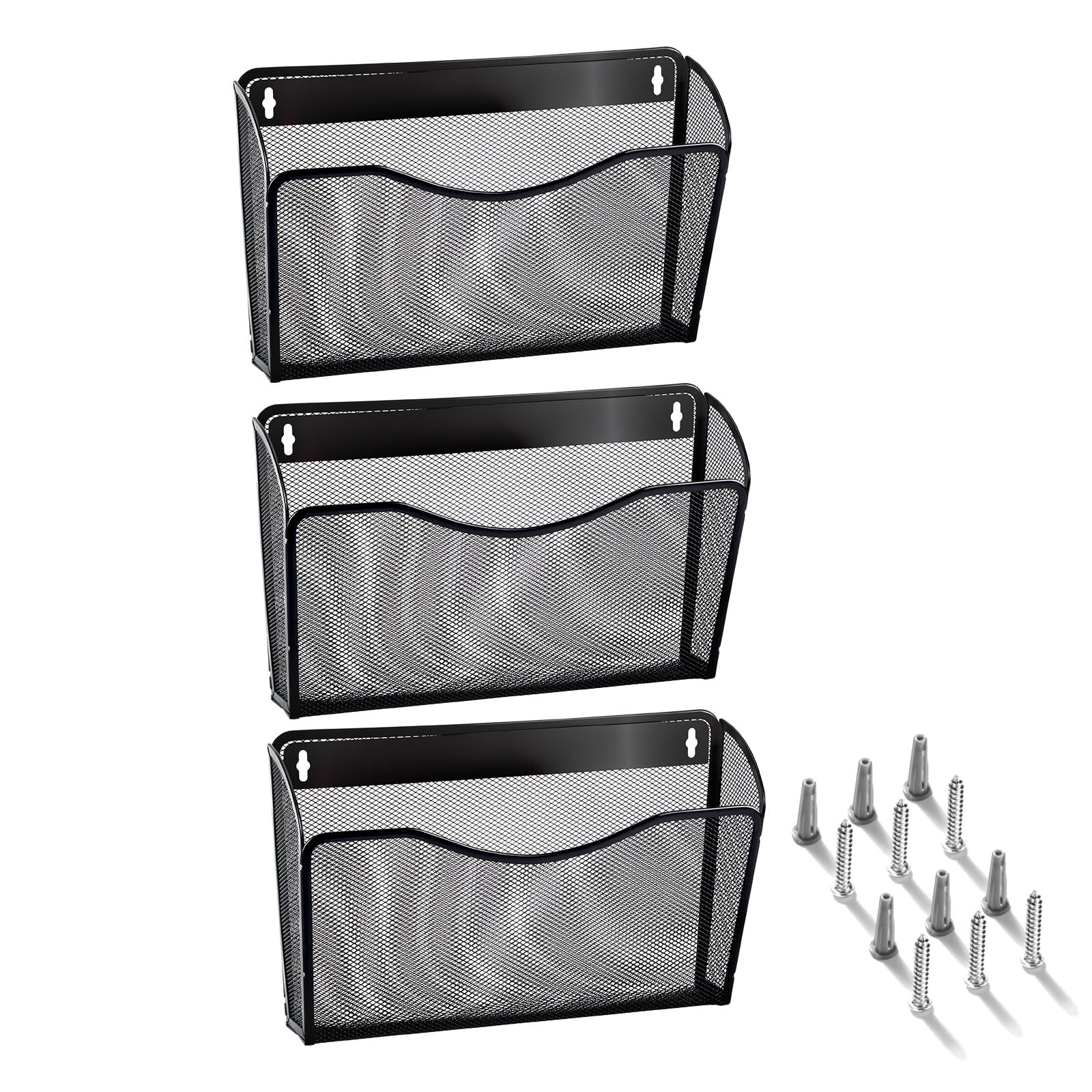 Wall Mount File Holder (3 Pack), AGPtek Wall File Holder, Hanging Wall ...