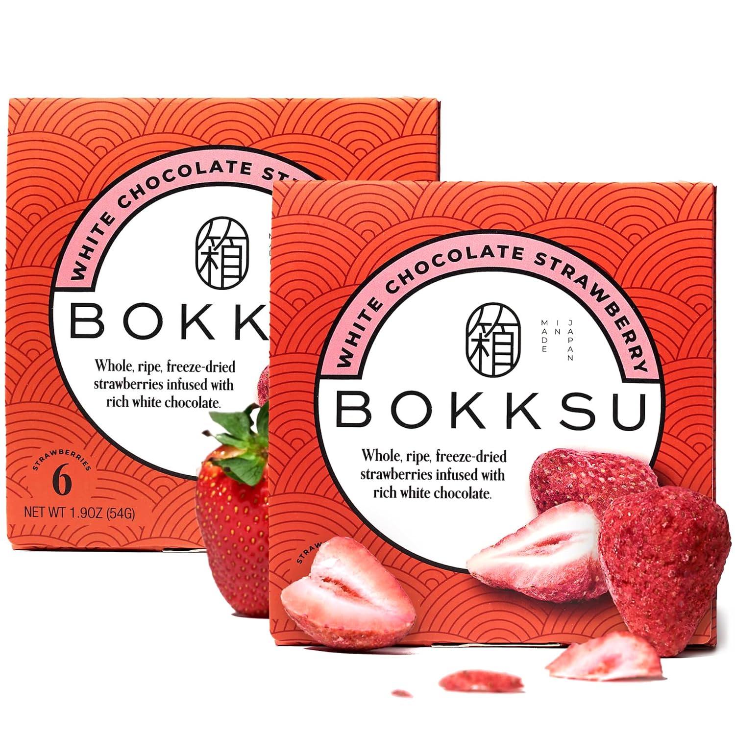 Amazon.com : Bokksu White Chocolate-Infused Freeze Dried Strawberries 6-Piece Box (2-Pack ...