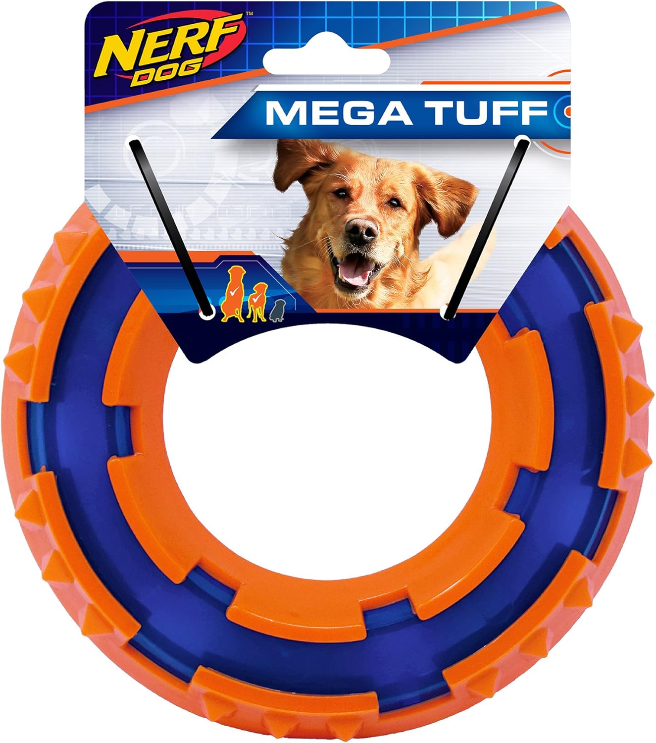 Pet Supplies : Nerf Dog Spike Ring Dog Toy, Flying Disc, Lightweight ...
