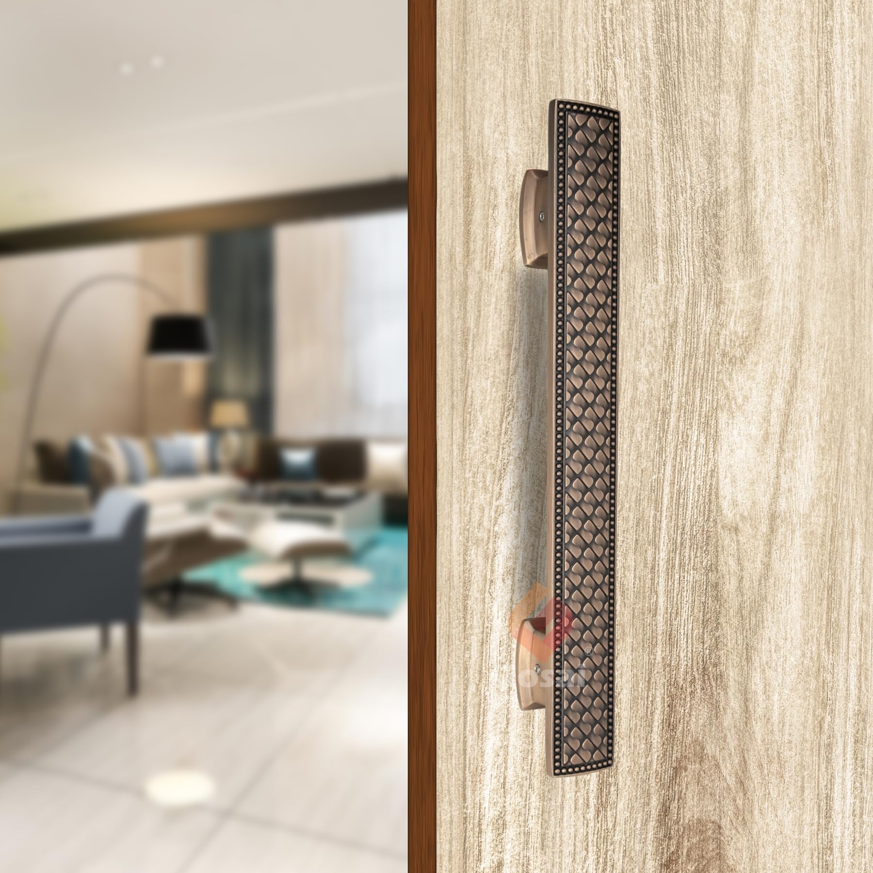 GOSAI Main Door Handle Solid Standoffs Heavy-Duty Antic Art Push Pull ...