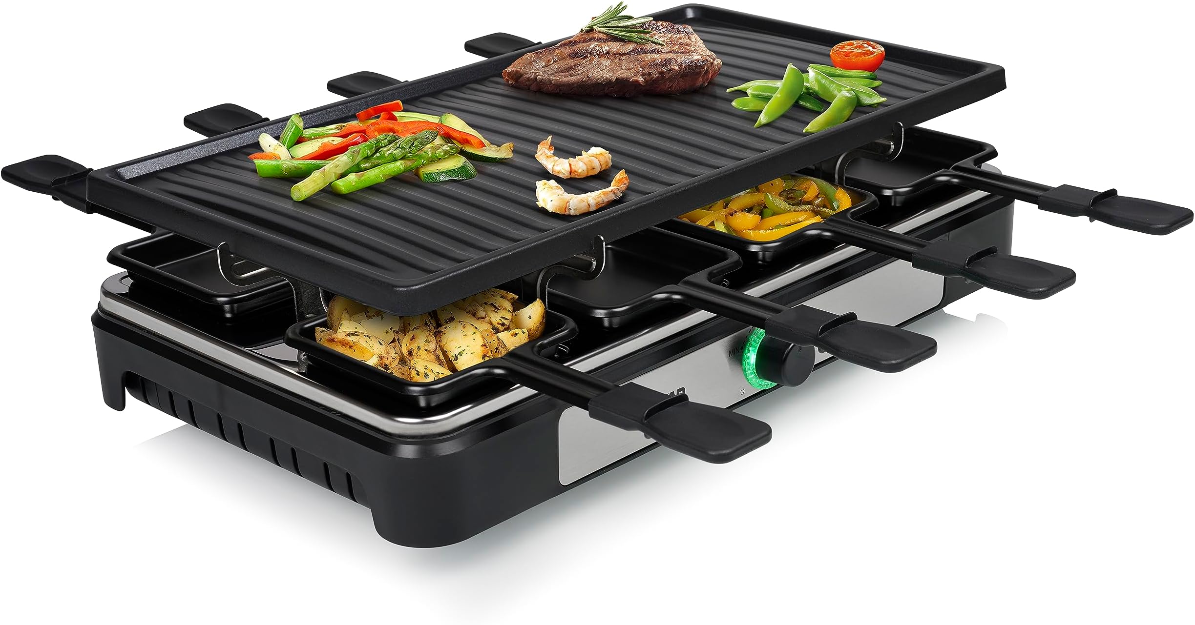 Amazon.de: DOMO DO9038G Raclette-Grill, Metall, 1 Liter, schwarz