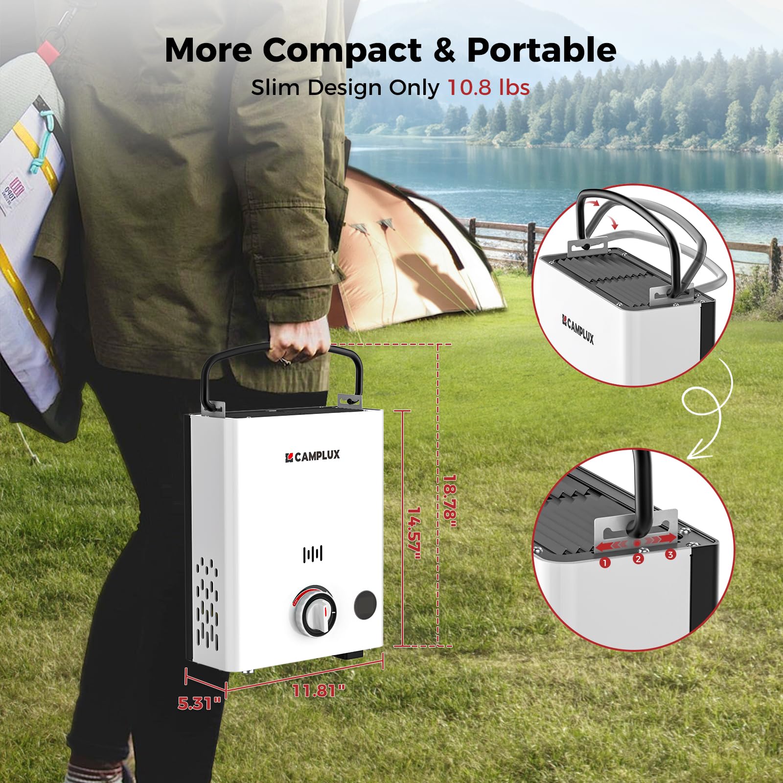Snapklik.com : CAMPLUX First F5 Pro, Propane Portable Water Heater ...