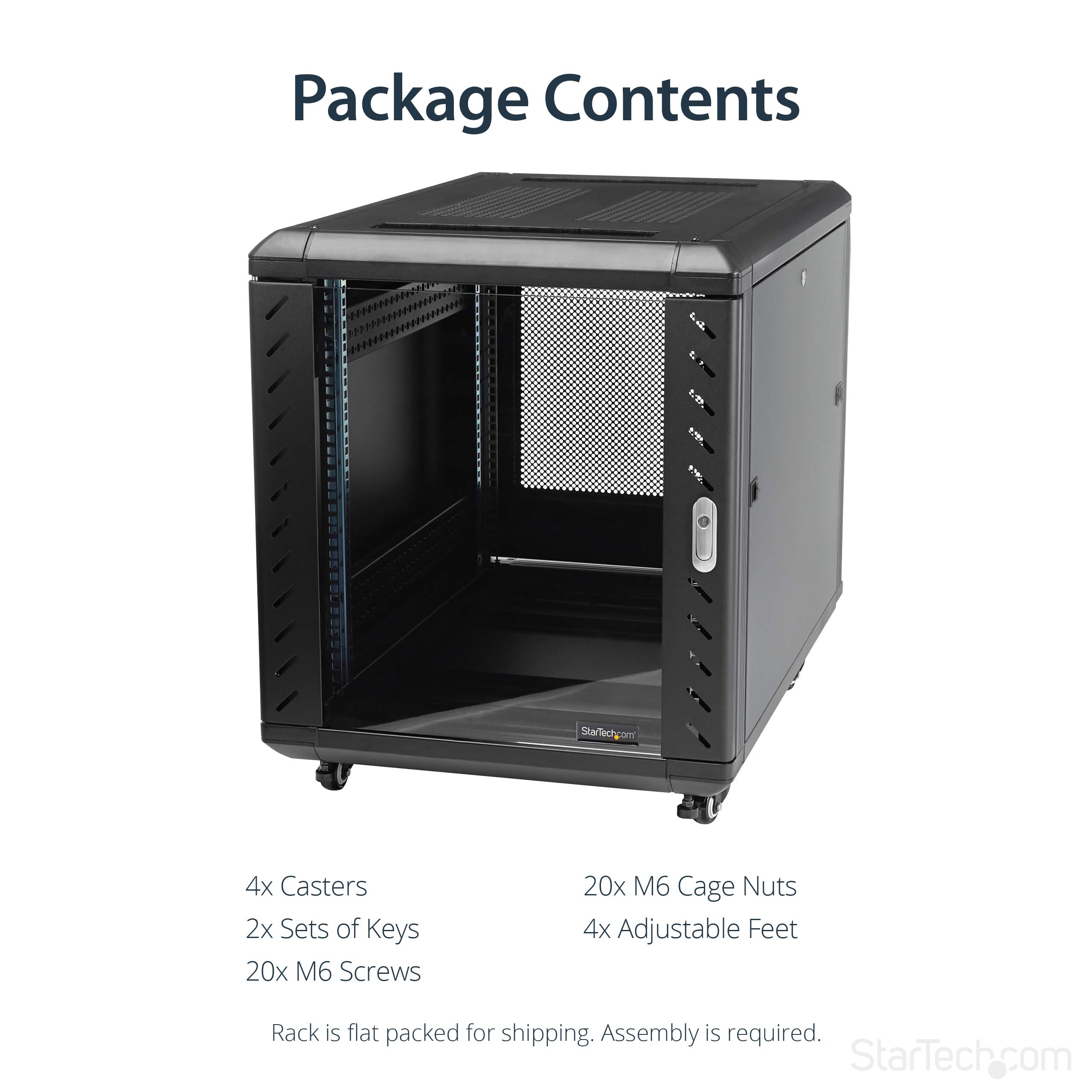 Buy StarTech.com 12U AV Rack Cabinet - Network Rack with Glass Door ...