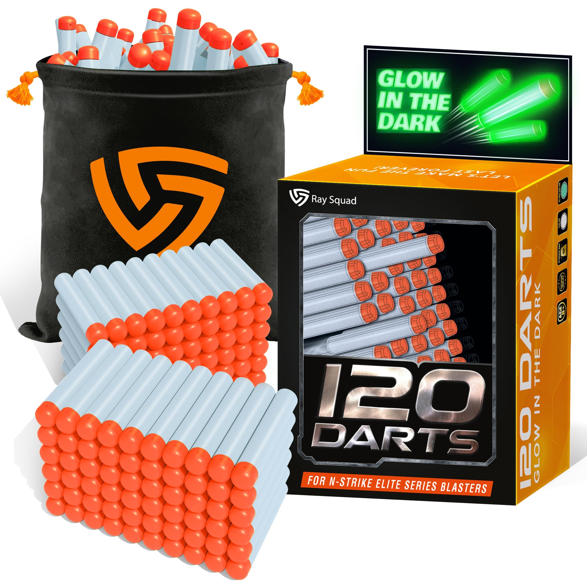 Snapklik.com : (120 Pack) White/Glow In The Dark Nerf Darts ...