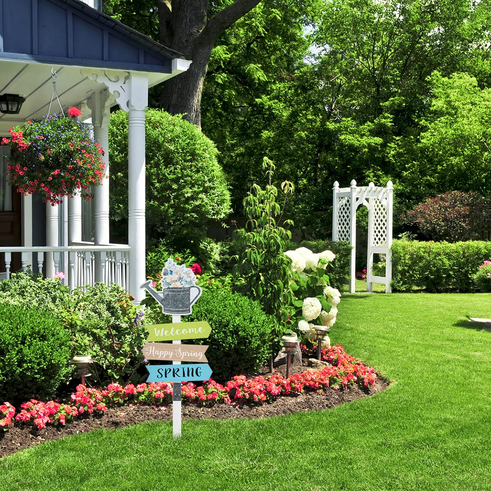 hogardeck Spring Outdoor Decor, 34 Inch Wood Welcome Spring Decorative ...
