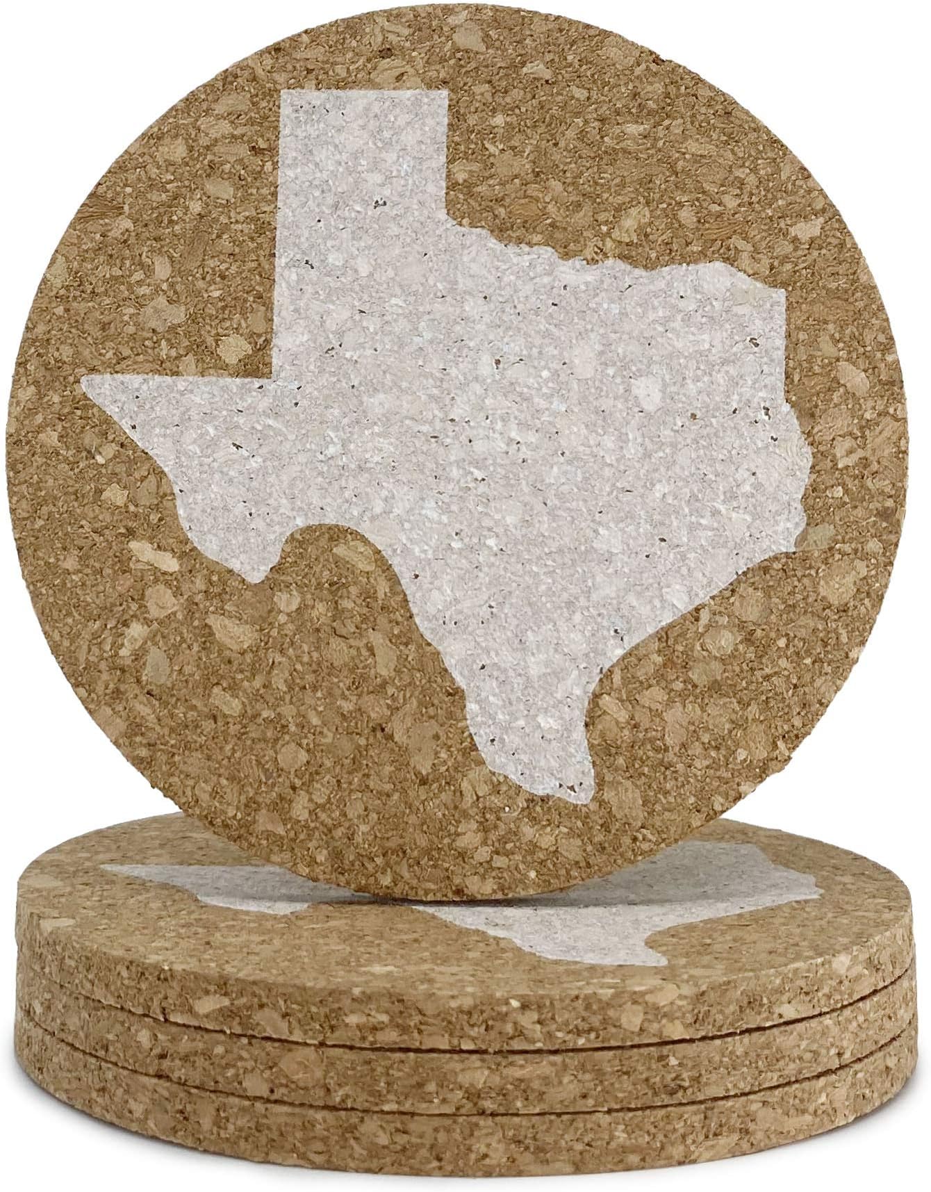 Amazon.com: Texas Coaster Set Cork 3.5 Inch Coasters - 4 Texas Coasters ...