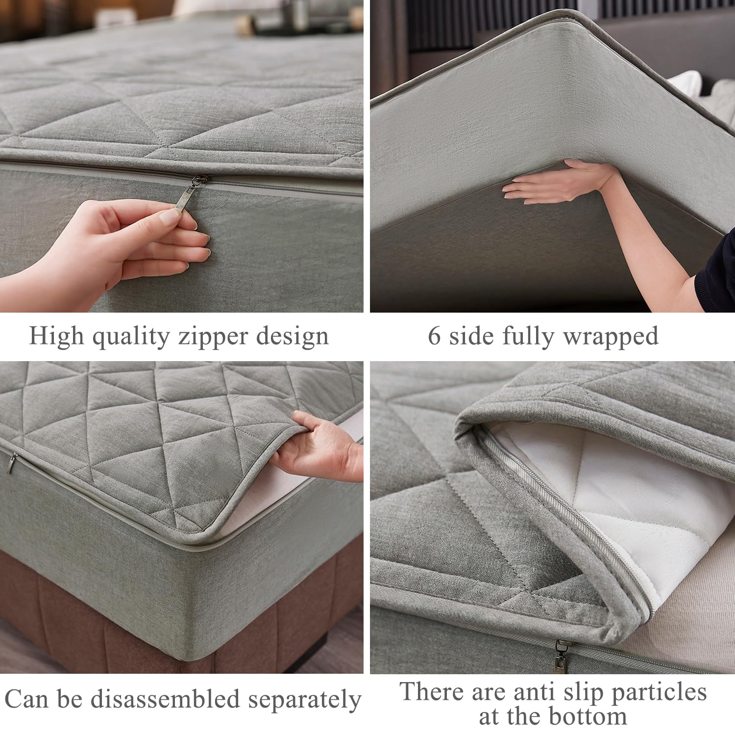 Full Size Mattress Protector Zippered White,150x200+20cm, Mattress ...