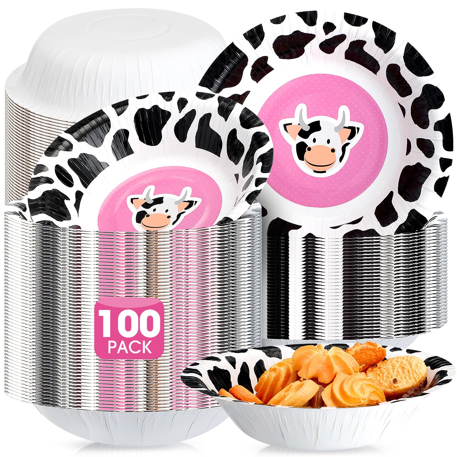 Amazon.com: FoldTier 100 Pcs Cowgirl Party Bowls for Pink Cow Birthday ...