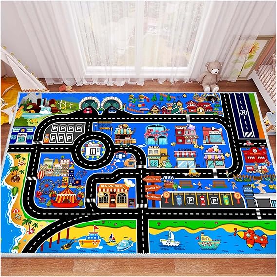 Amazon.com: YSYTLCL Kids Car Rug Play Mat Carpet for Cars Toys ...