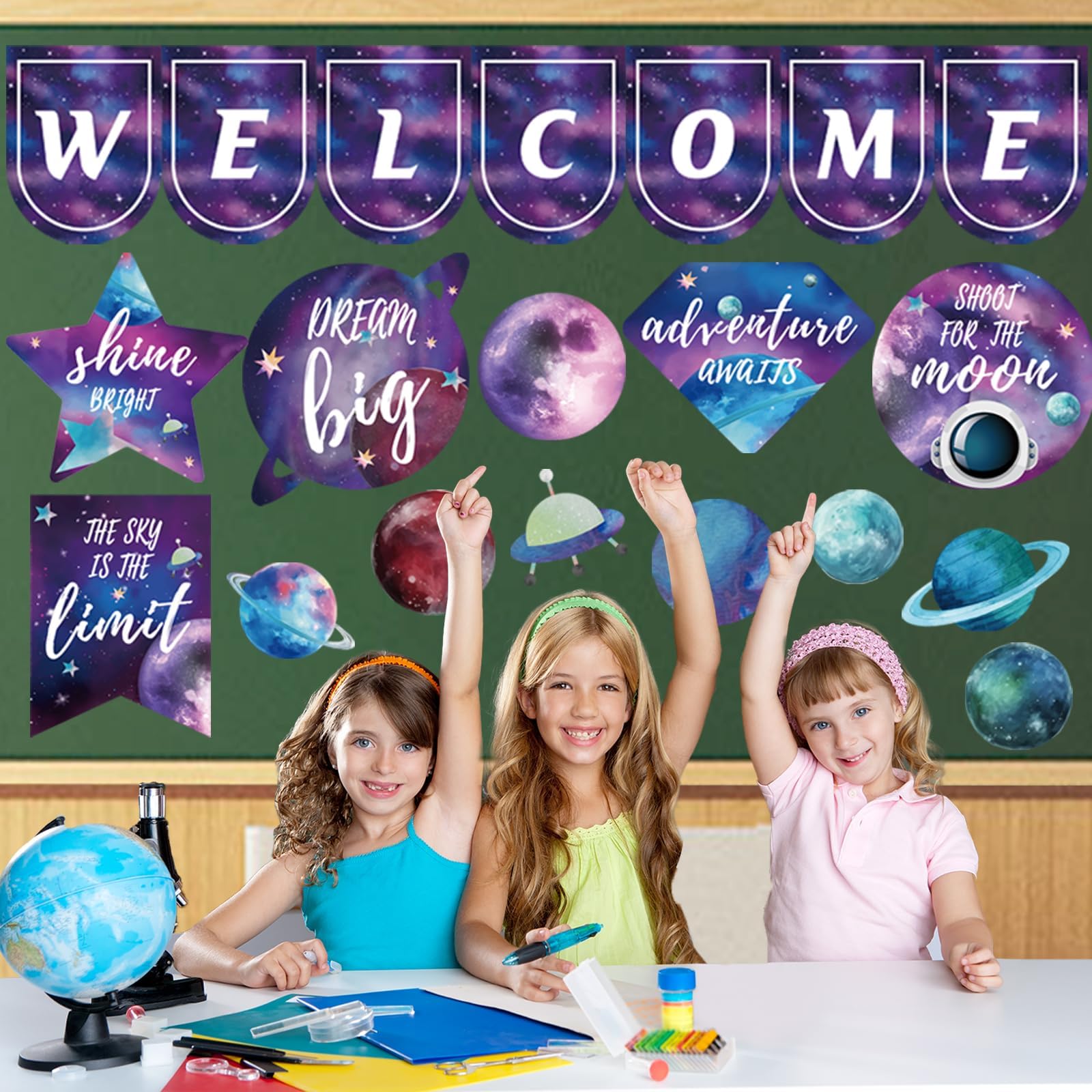 Out Of This World Decorations Outus 28 Pcs Outer Space Welcome Bulletin ...