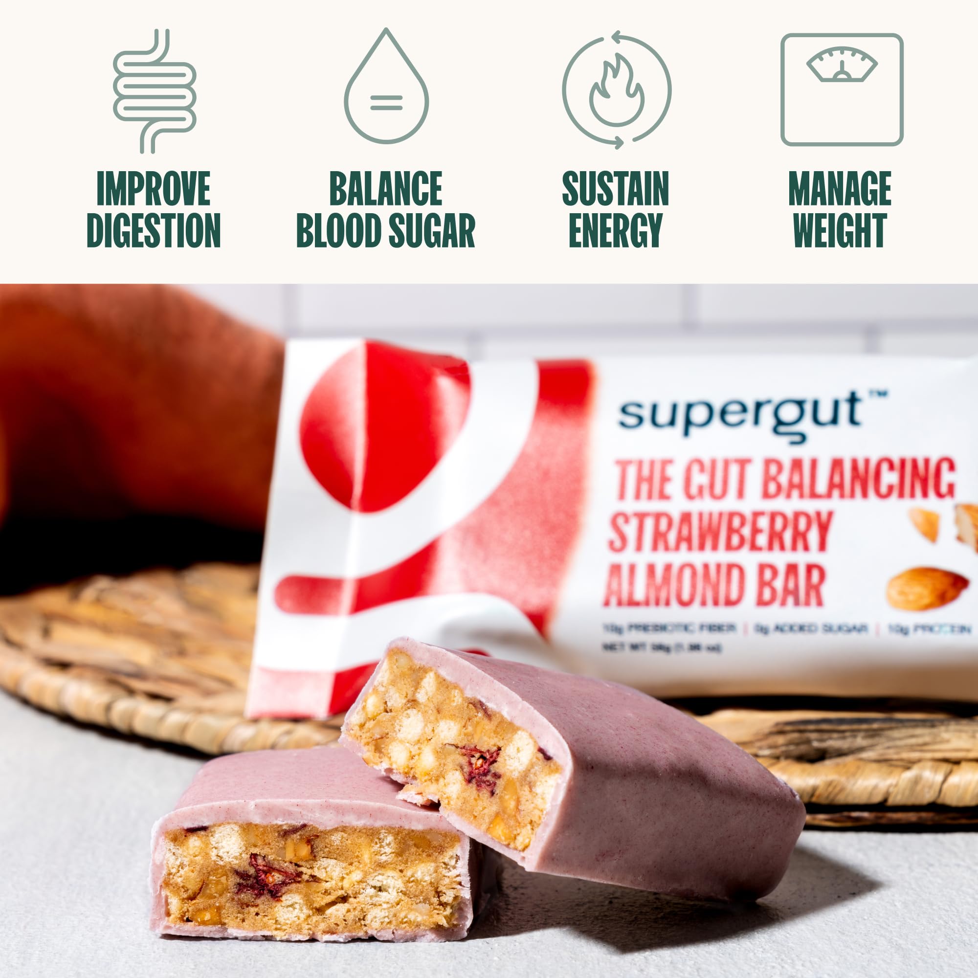 Snapklik.com : Supergut GLP-1 Boosting Prebiotic Bars, Strawberry ...