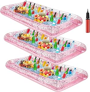 Amazon.com: Glimin 3 Pcs Inflatable Serving Bar Salad Ice Tray Food ...