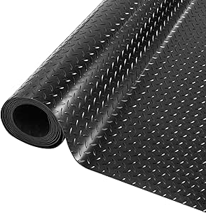 Amazon.com: KUJIBGY Diamond Plate Rubber Flooring Roll, 16.4 x 3.2FT ...