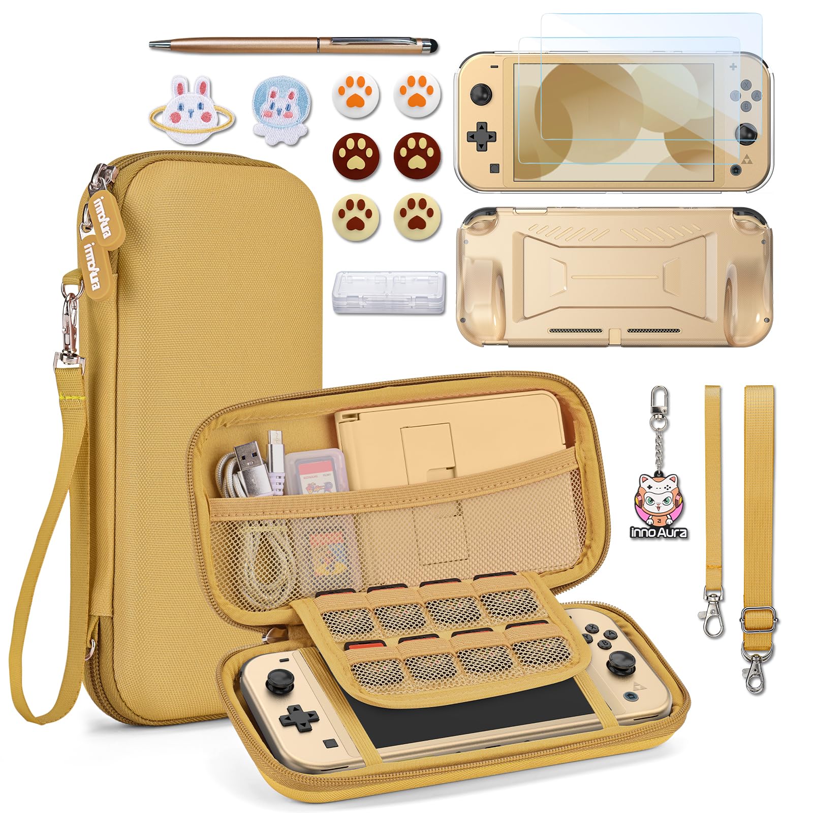 Amazon.com: innoAura Switch Lite Case 18 in 1 Switch Lite Accessories ...