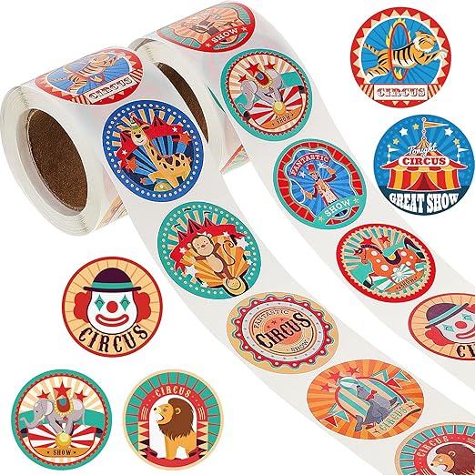 Amazon.com: Zonon 500 Pieces Carnival Circus Party Stickers Carnival ...