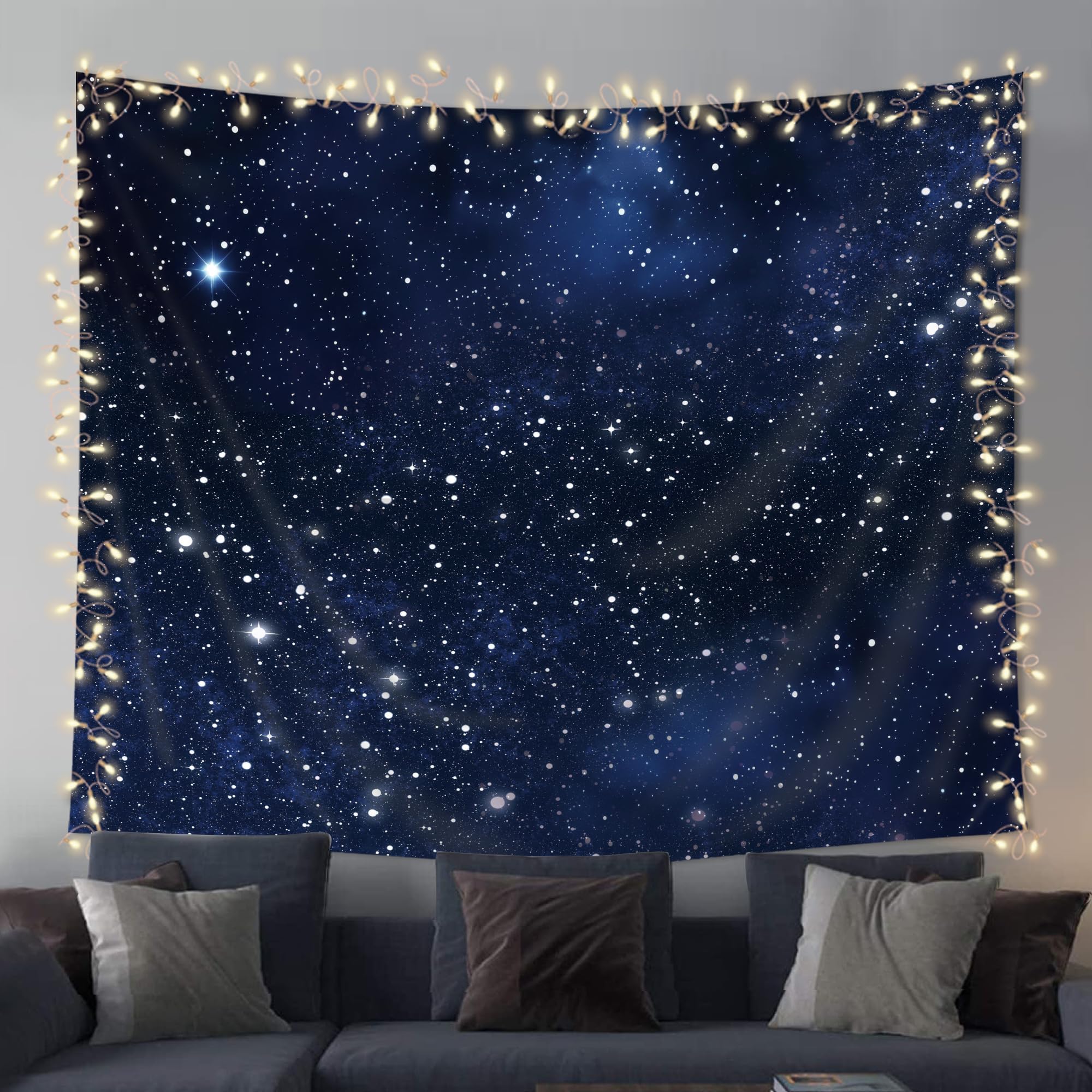 Amazon.com: Imirell Night Sky Stars Tapestry 59Wx51H Inch Wall Hanging ...
