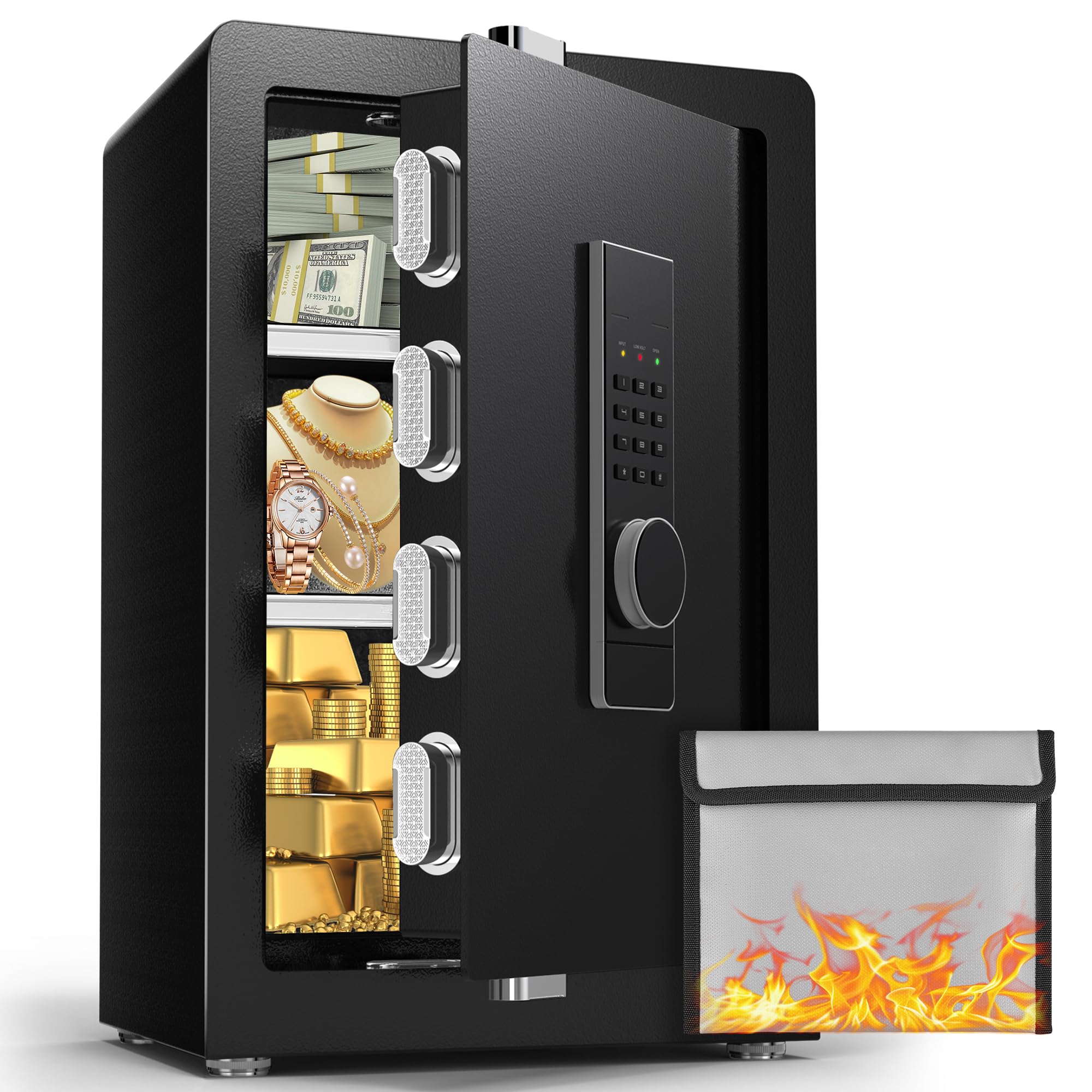 Marcree Safe, 3.0 Cub Home Safe Box with Fireproof Waterproof Bag, Home ...